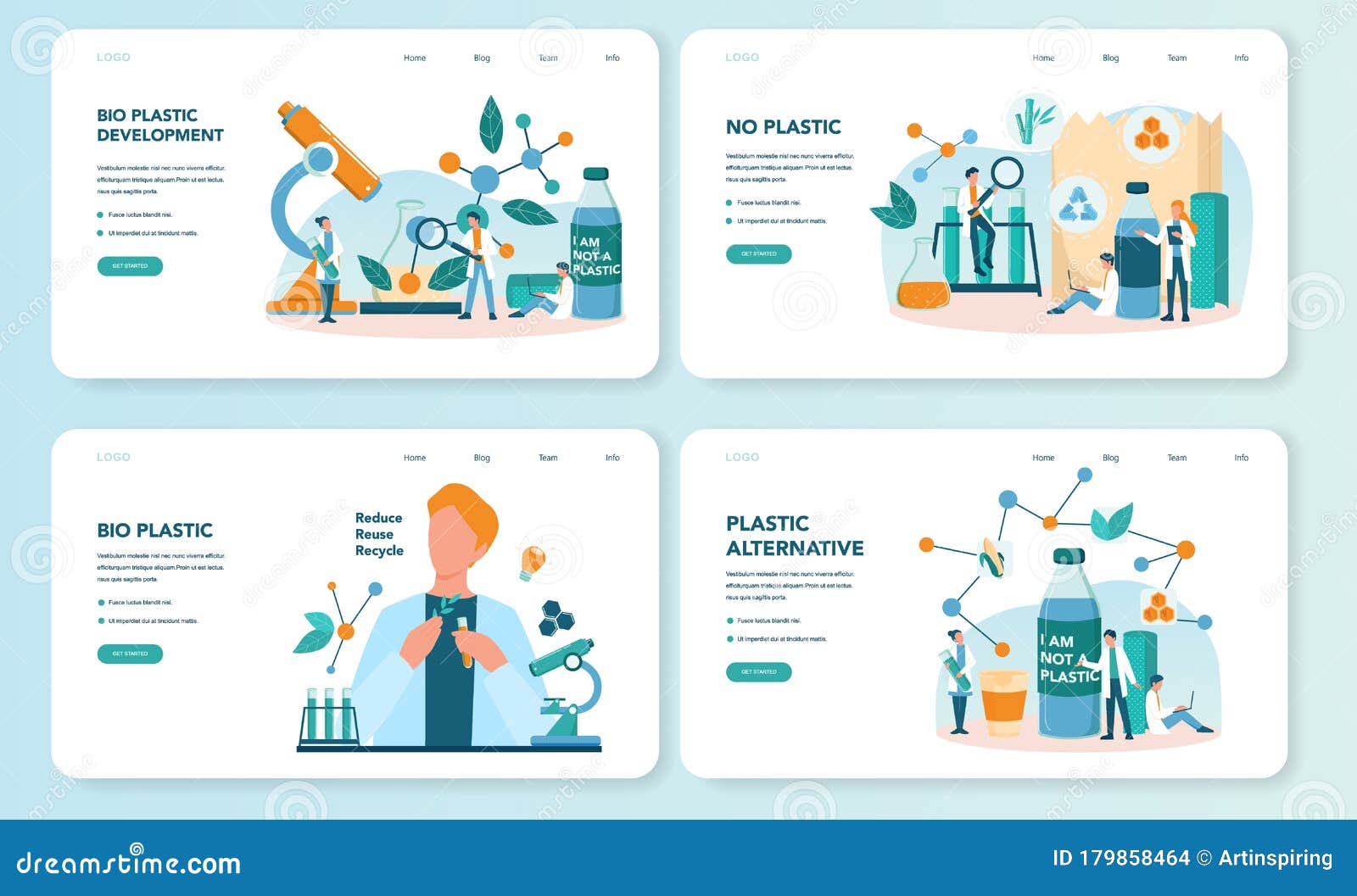 Biodegradable Plastic Invention and Development Web Banner Stock Vector ...