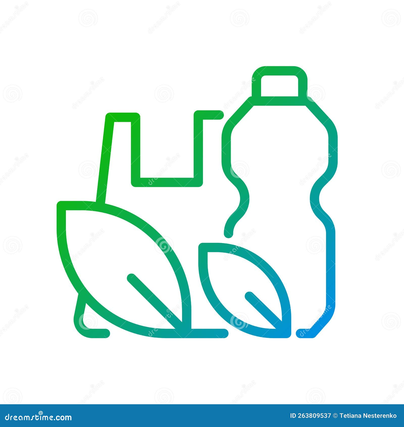 Biodegradable Plastic Pixel Perfect Gradient Linear Vector Icon Stock ...