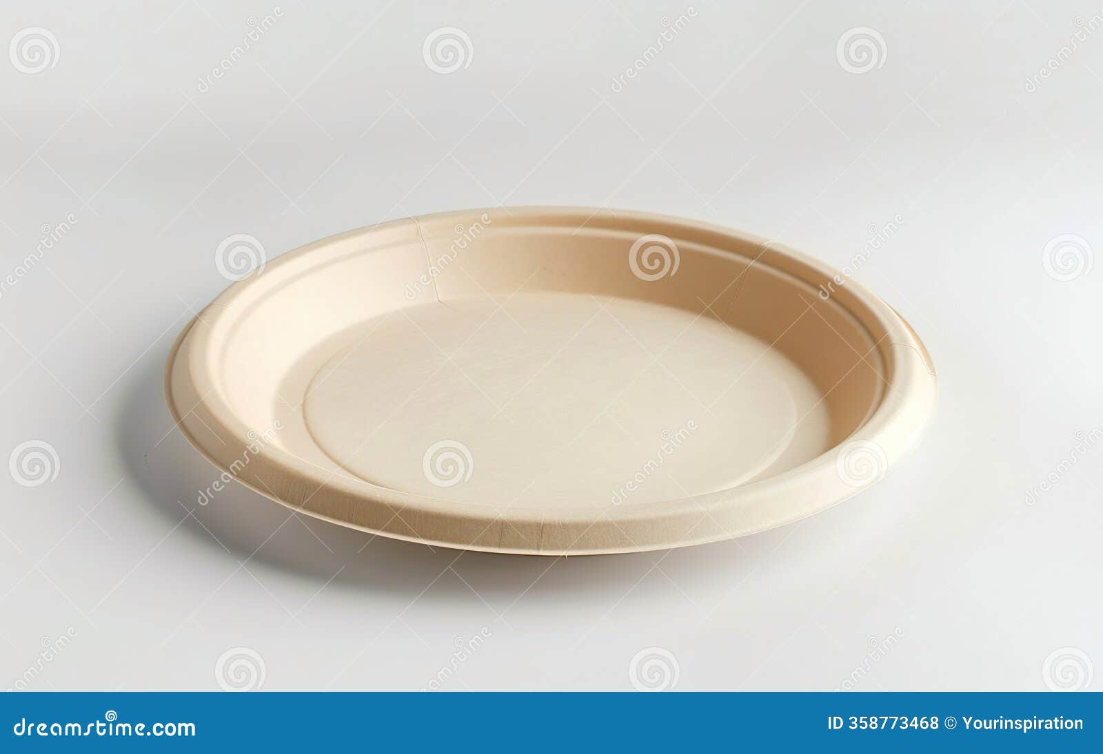 Biodegradable Plate Mockup Isolated on White Background. Compostable ...