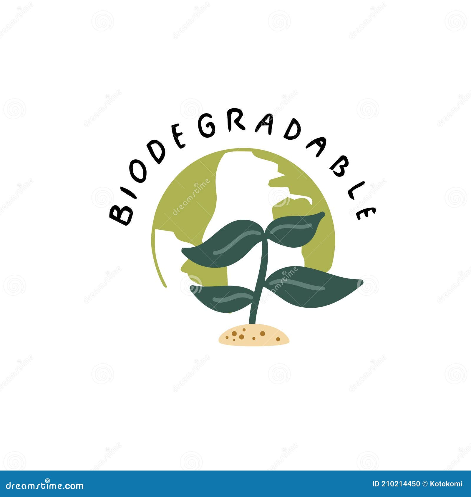 Biodegradable Recyclable Package Sign. Vector Icon of Earth Globe and ...
