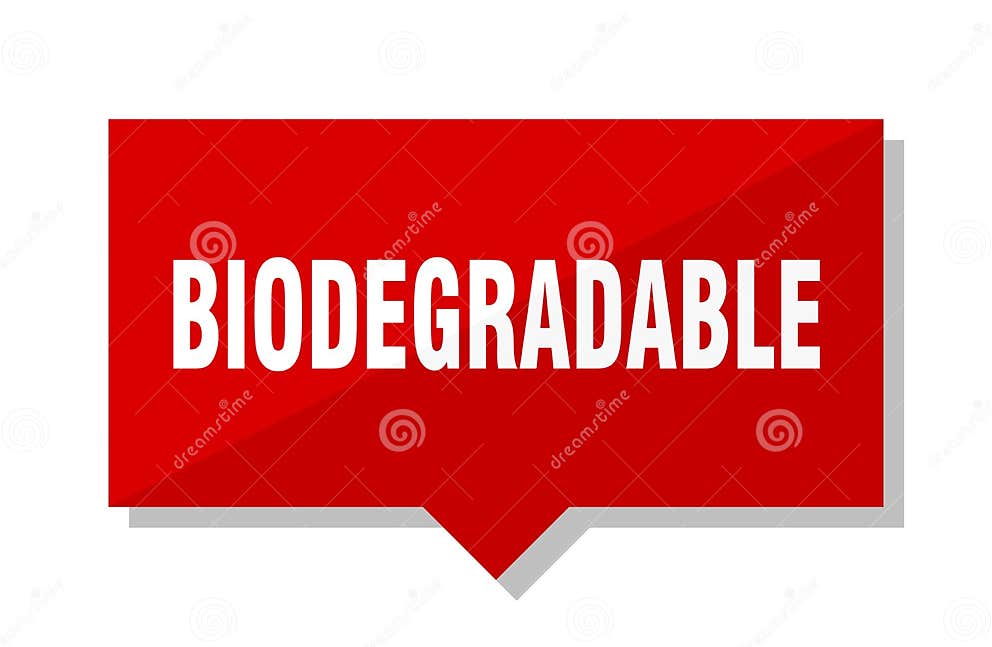 Biodegradable red tag stock vector. Illustration of label - 117559780