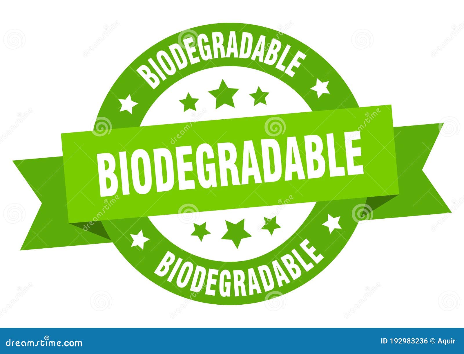 Biodegradable Round Ribbon Isolated Label. Biodegradable Sign Stock ...