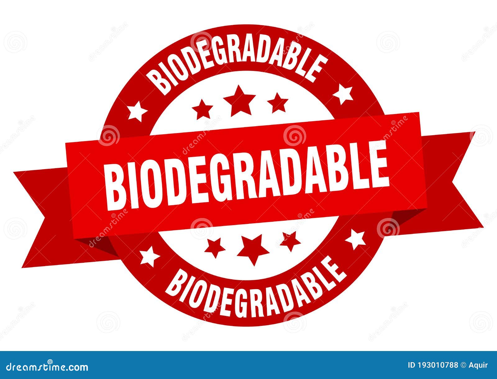 Biodegradable Round Ribbon Isolated Label. Biodegradable Sign Stock ...