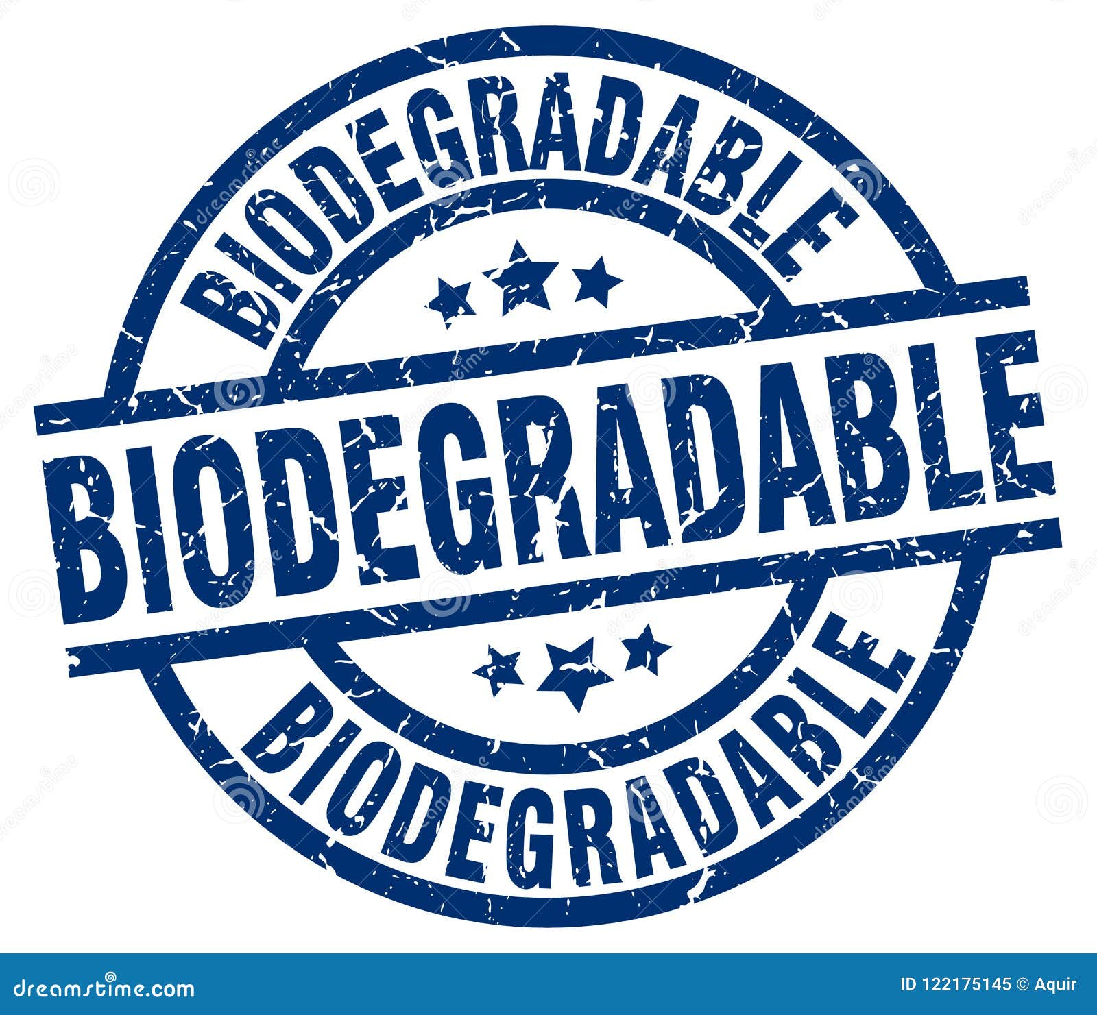 Biodegradable stamp stock vector. Illustration of blue - 122175145