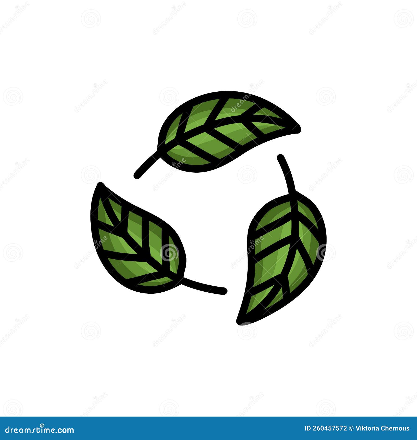 Biodegradable Symbol With Circulate Rotating Green Leaves. Compostable ...
