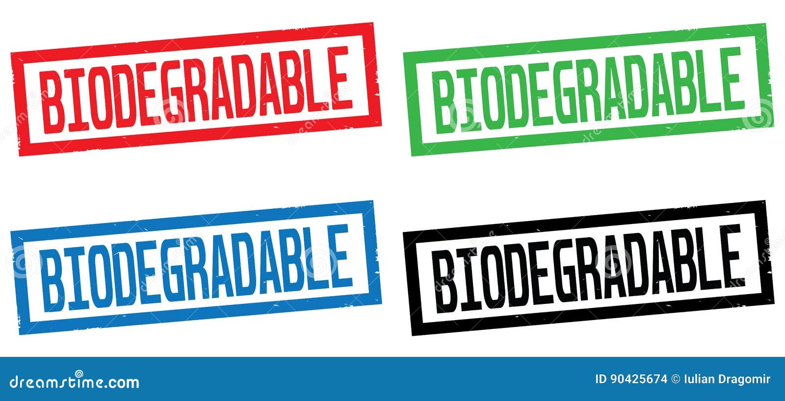 BIODEGRADABLE Text, on Rectangle Border Stamp Sign. Stock Illustration ...