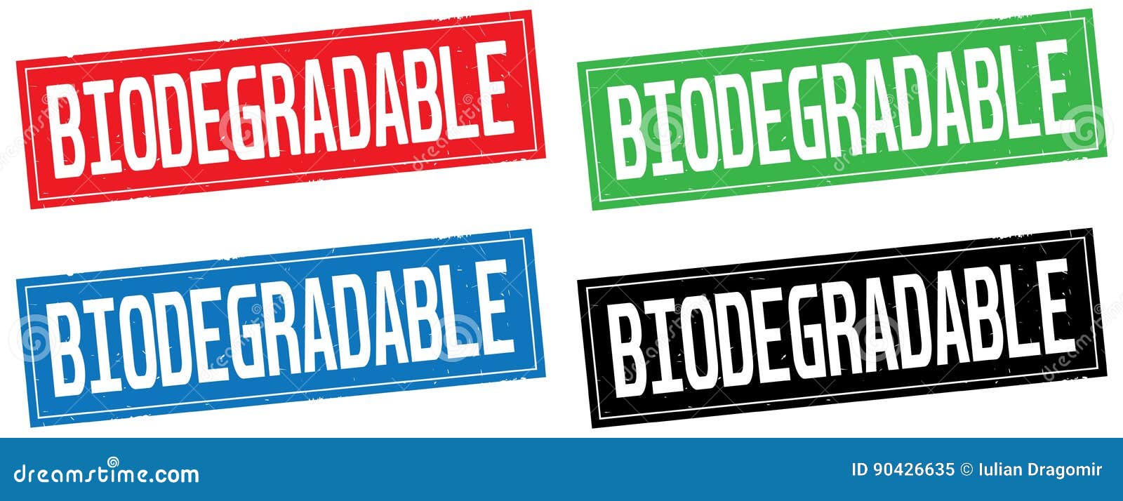 BIODEGRADABLE Text, on Rectangle Stamp Sign. Stock Illustration ...