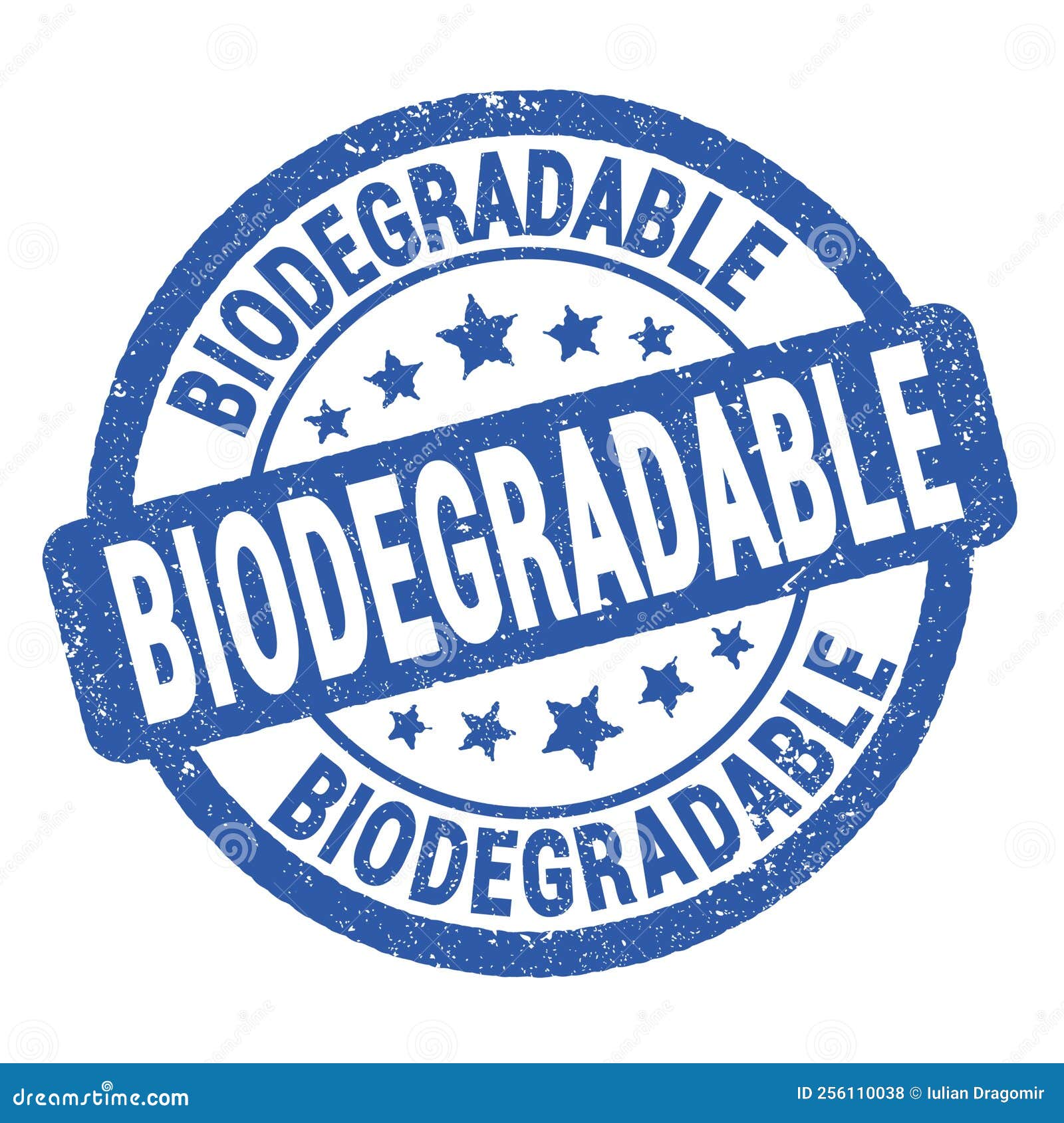 BIODEGRADABLE Text Written on Blue Round Stamp Sign Stock Illustration ...