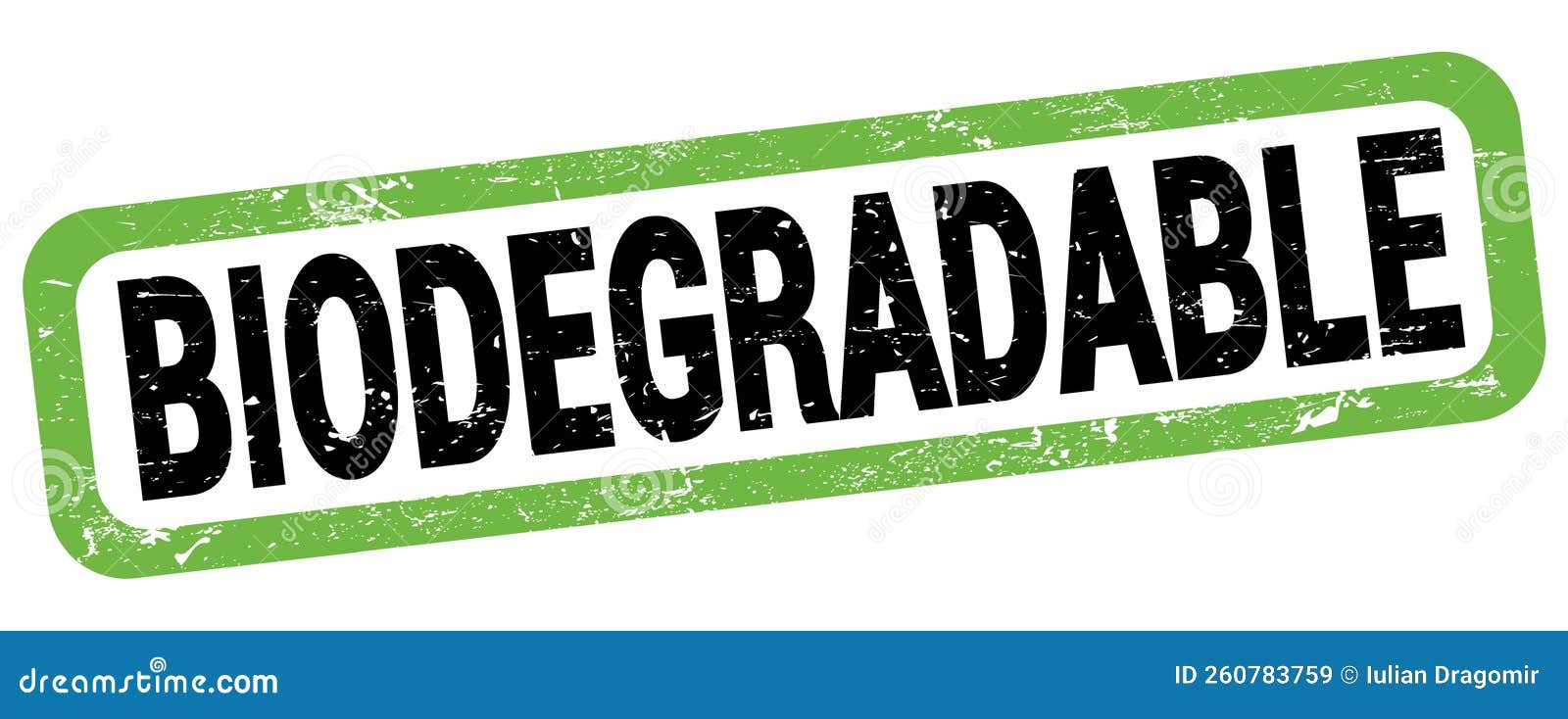 BIODEGRADABLE Text Written on Green-black Rectangle Stamp Stock ...