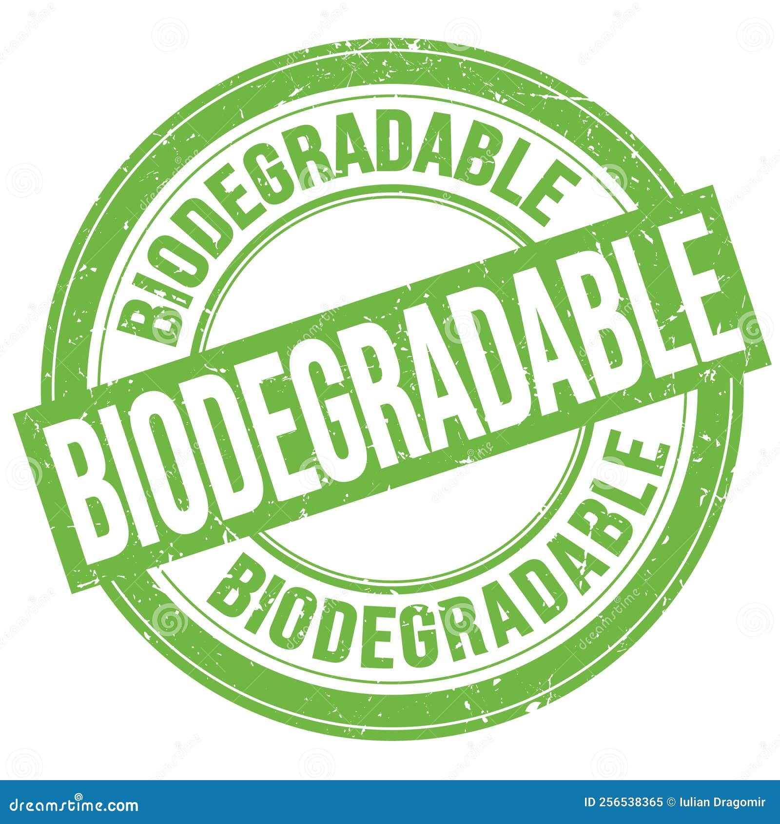 BIODEGRADABLE Text Written on Green Round Stamp Sign Stock Illustration ...