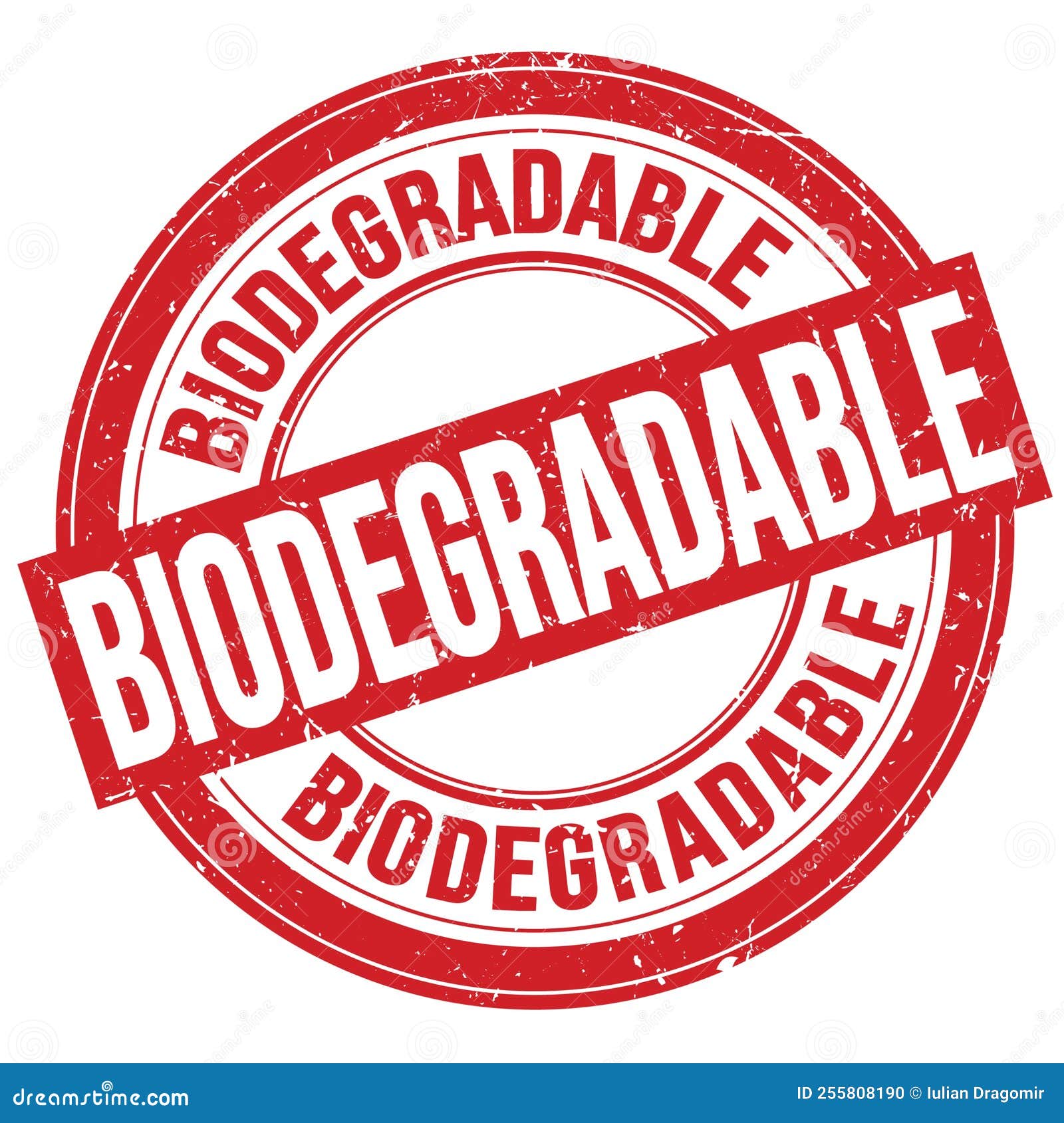 BIODEGRADABLE Text Written on Red Round Stamp Sign Stock Illustration ...