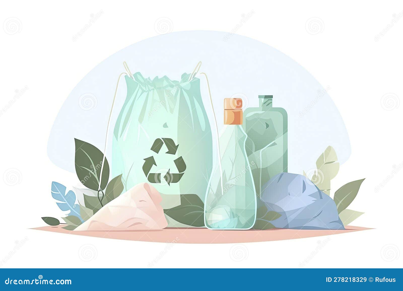 Biodegradable Vector Illustration Flat Small Bag Recycle Individual ...