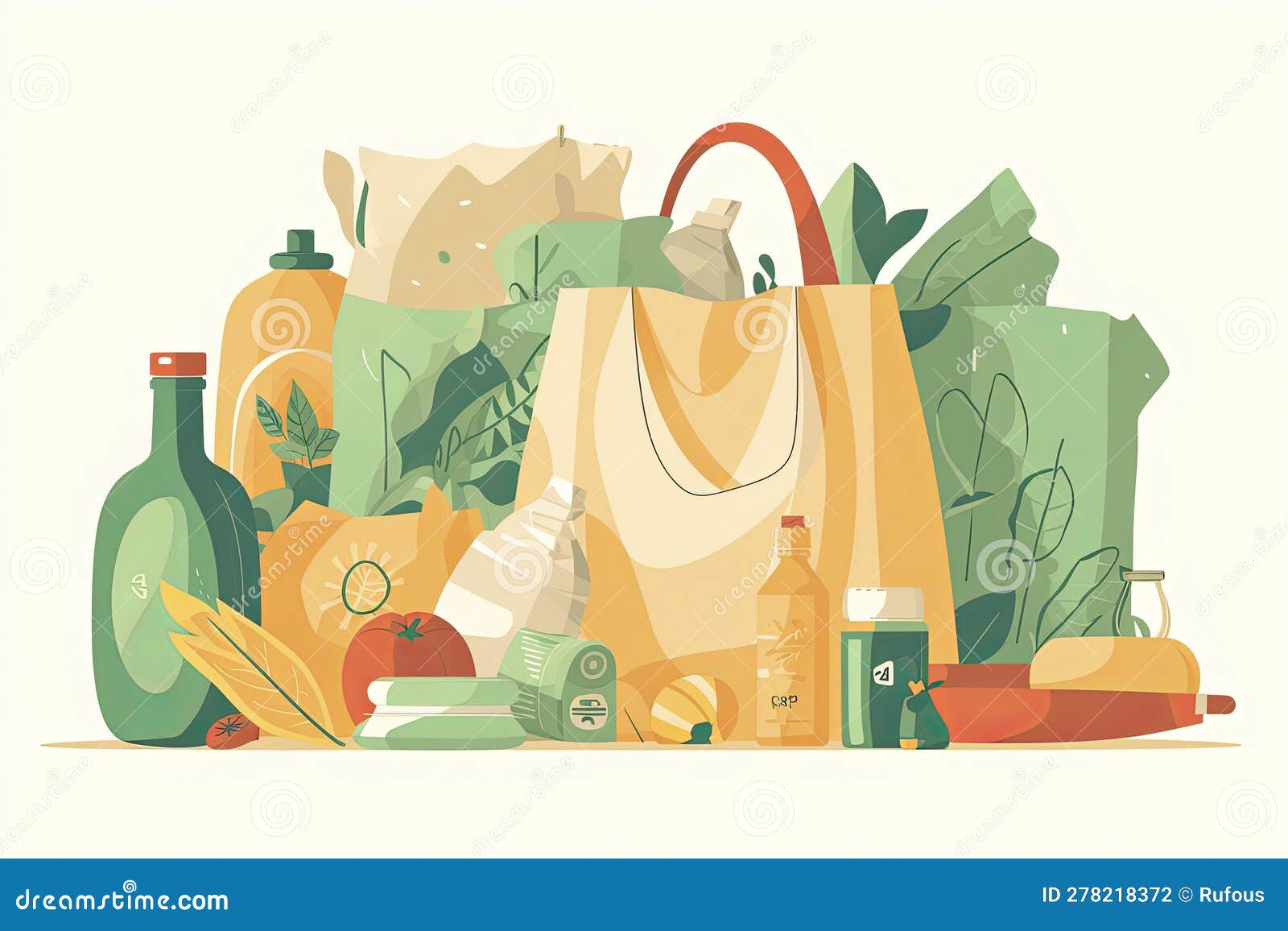 Biodegradable Vector Illustration Flat Small Bag Recycle Individual ...