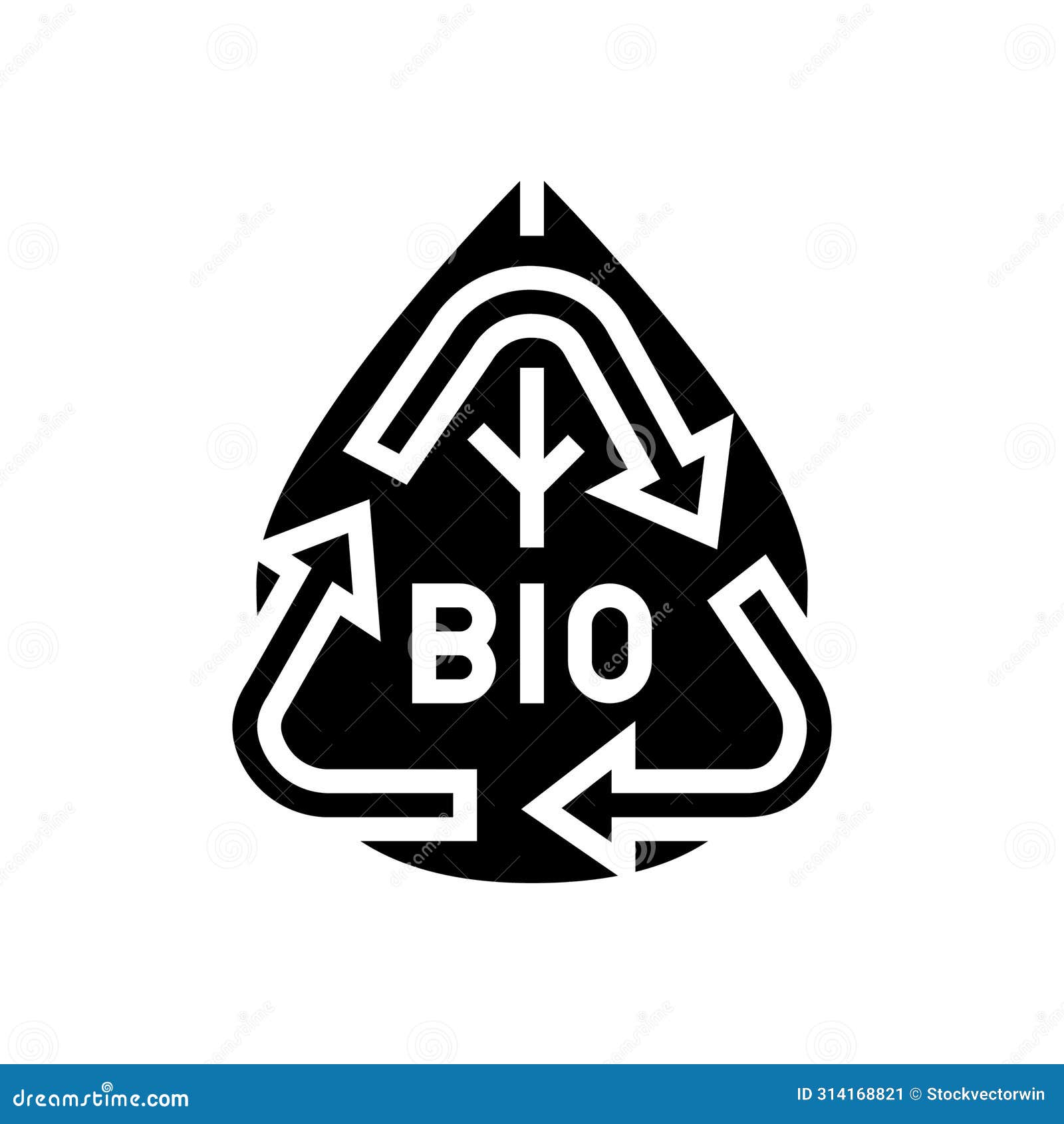 Biodegradable Waste Sorting Glyph Icon Vector Illustration Stock Vector ...