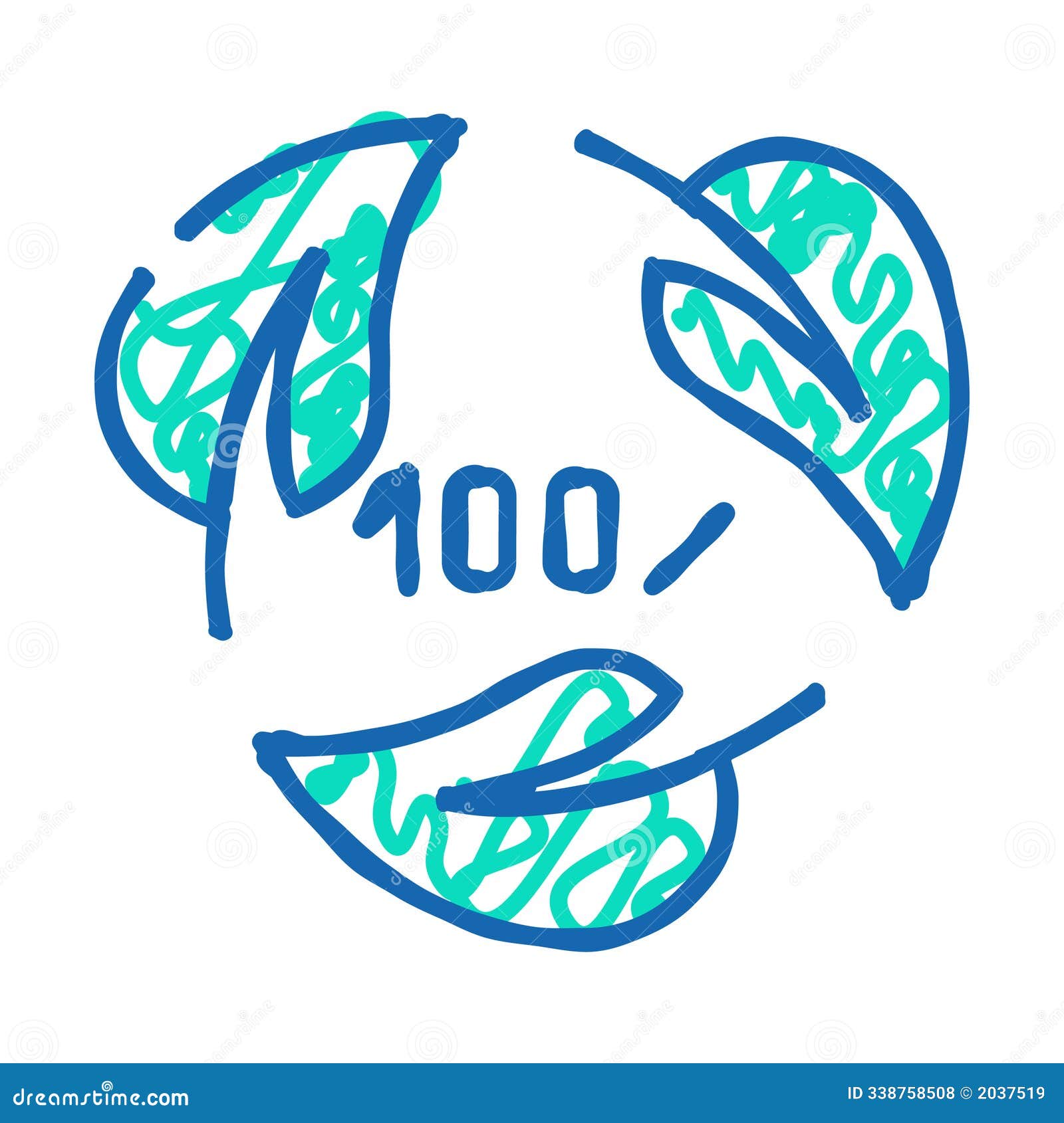 Biodegradable Waste Sorting Icon Doodle Illustration | CartoonDealer ...