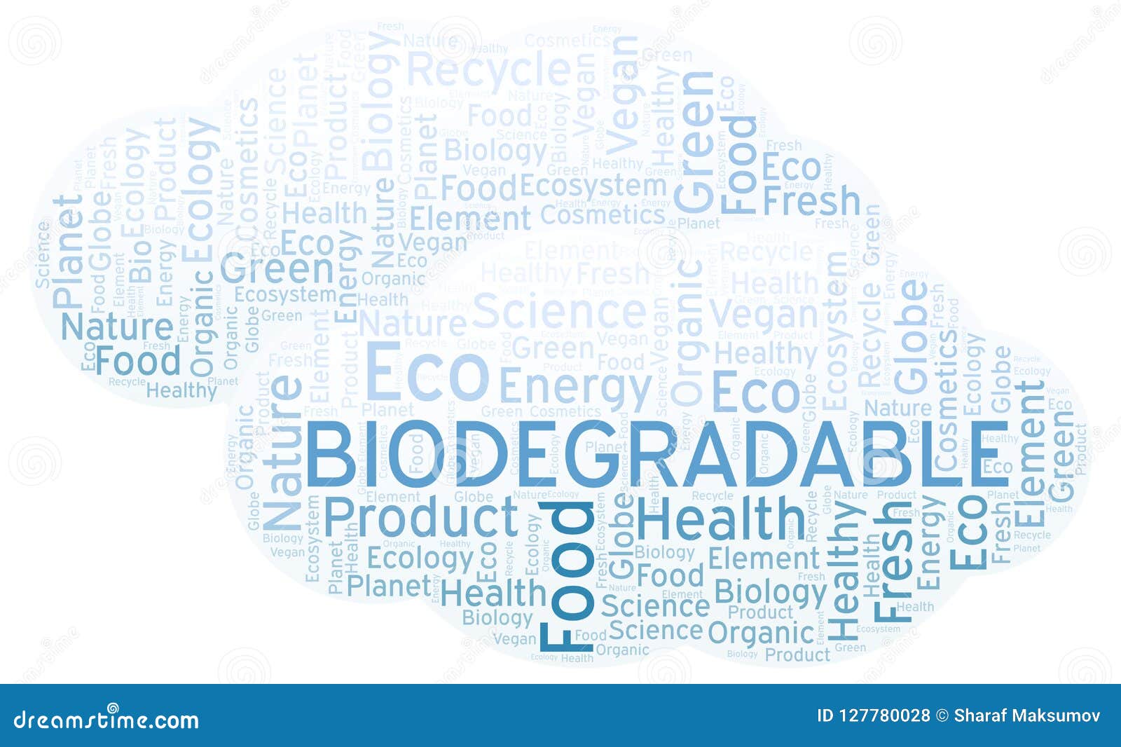 Biodegradable word cloud. stock illustration. Illustration of bubble ...