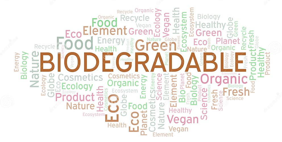 Biodegradable word cloud. stock illustration. Illustration of ...