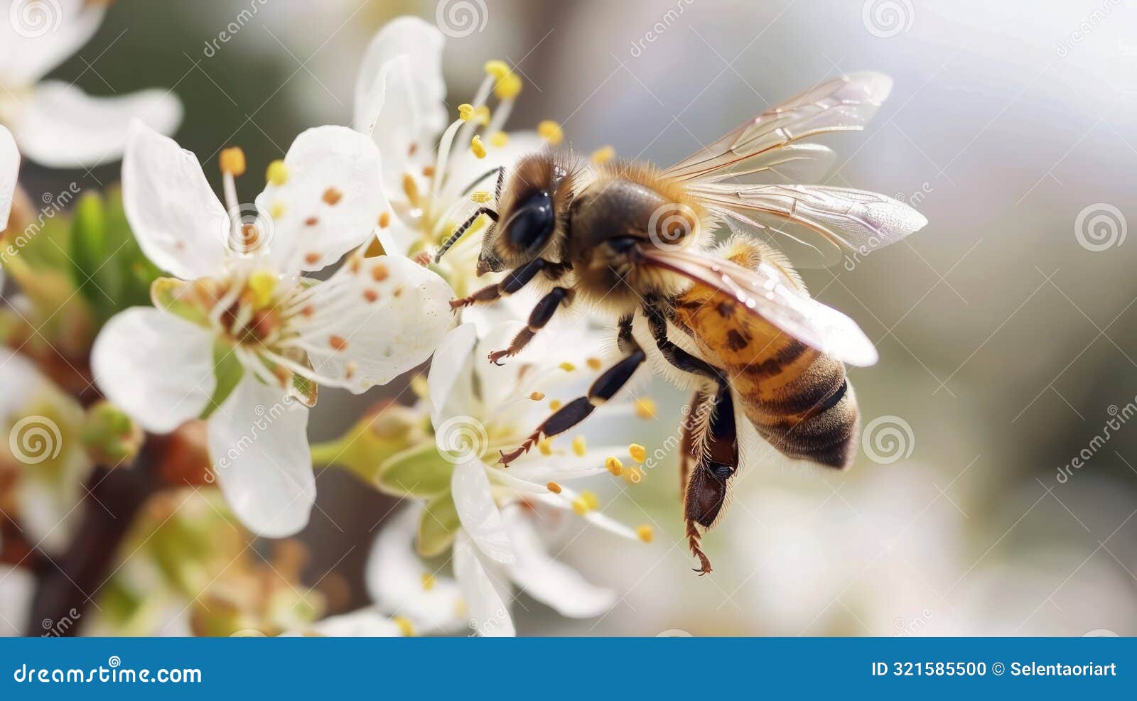 Biodiversity through Bee Pollination Stock Illustration - Illustration ...