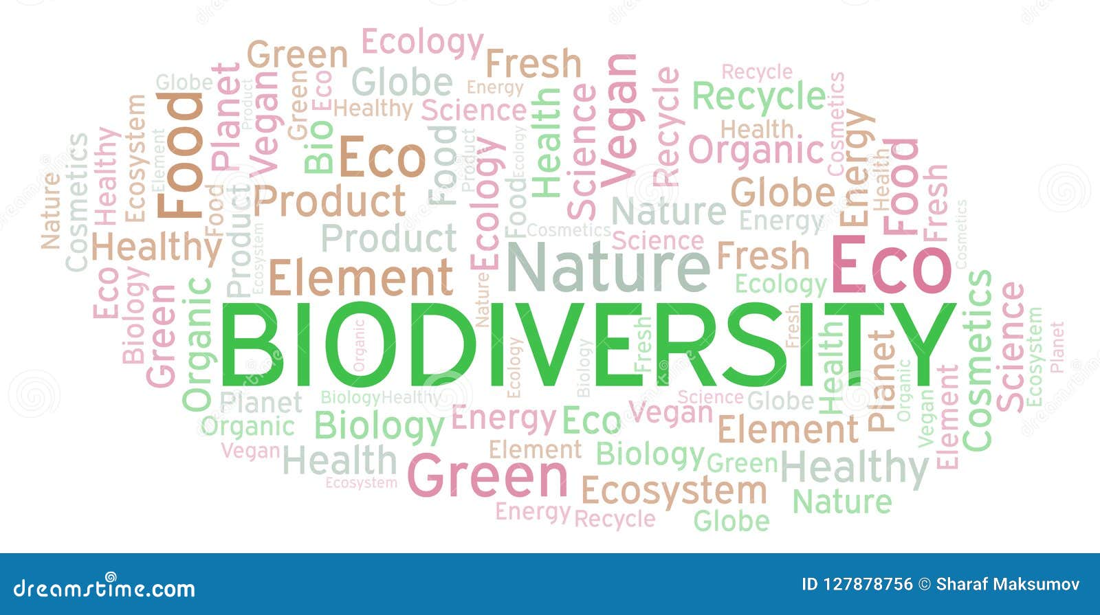 Biodiversity word cloud. stock illustration. Illustration of bright ...