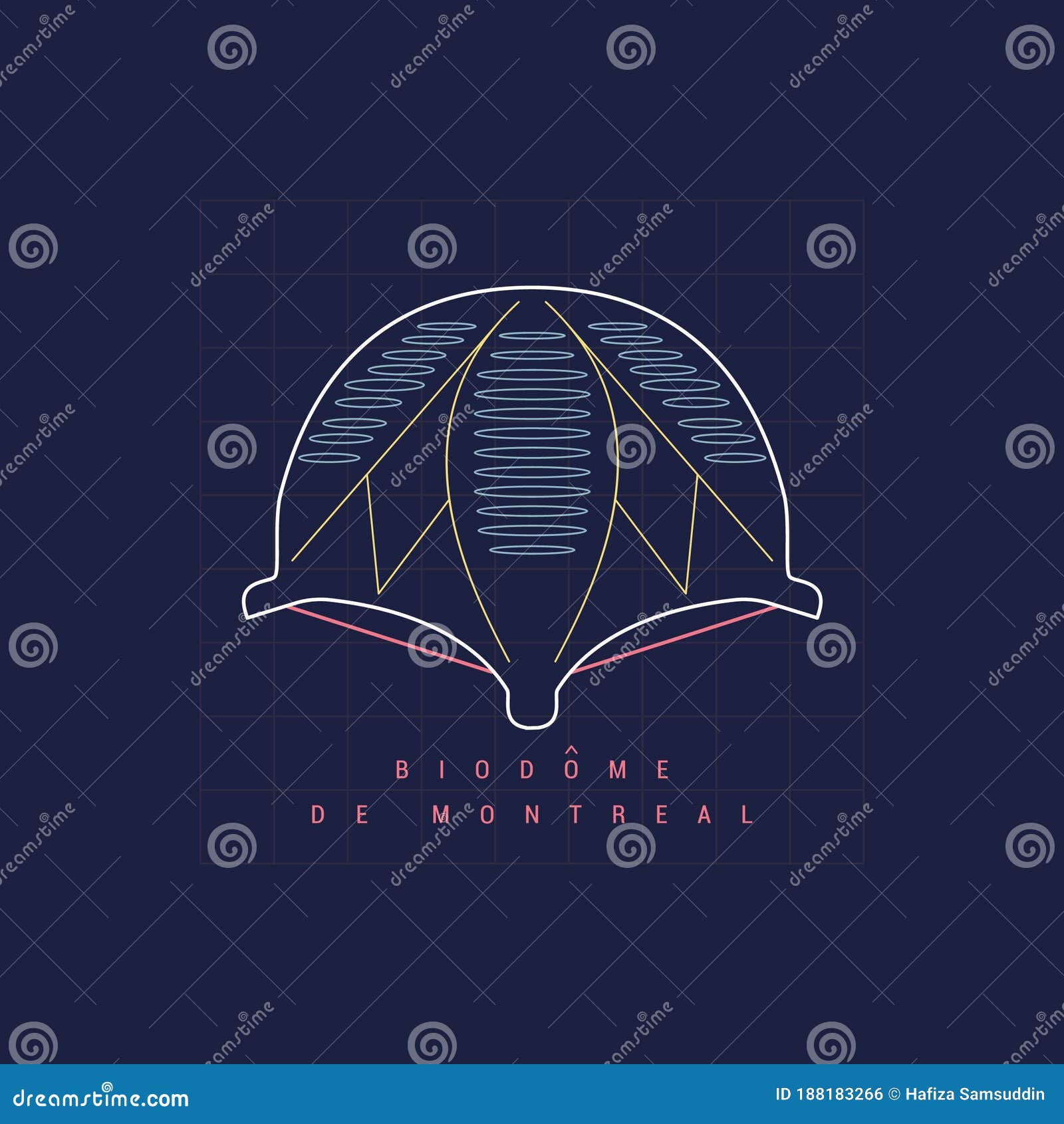 Biodome De Montreal. Vector Illustration Decorative Design Stock Vector ...
