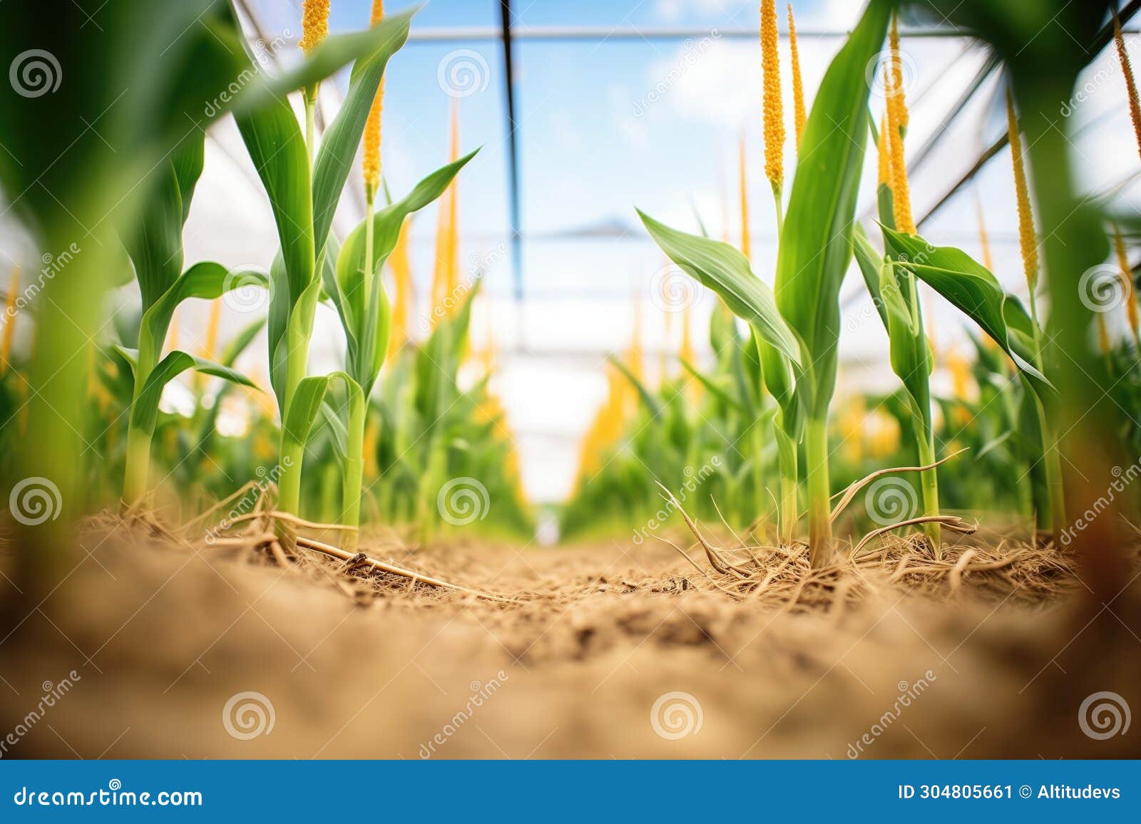 Bioenergy Crop Plantation from Ground Level Stock Image - Image of ...