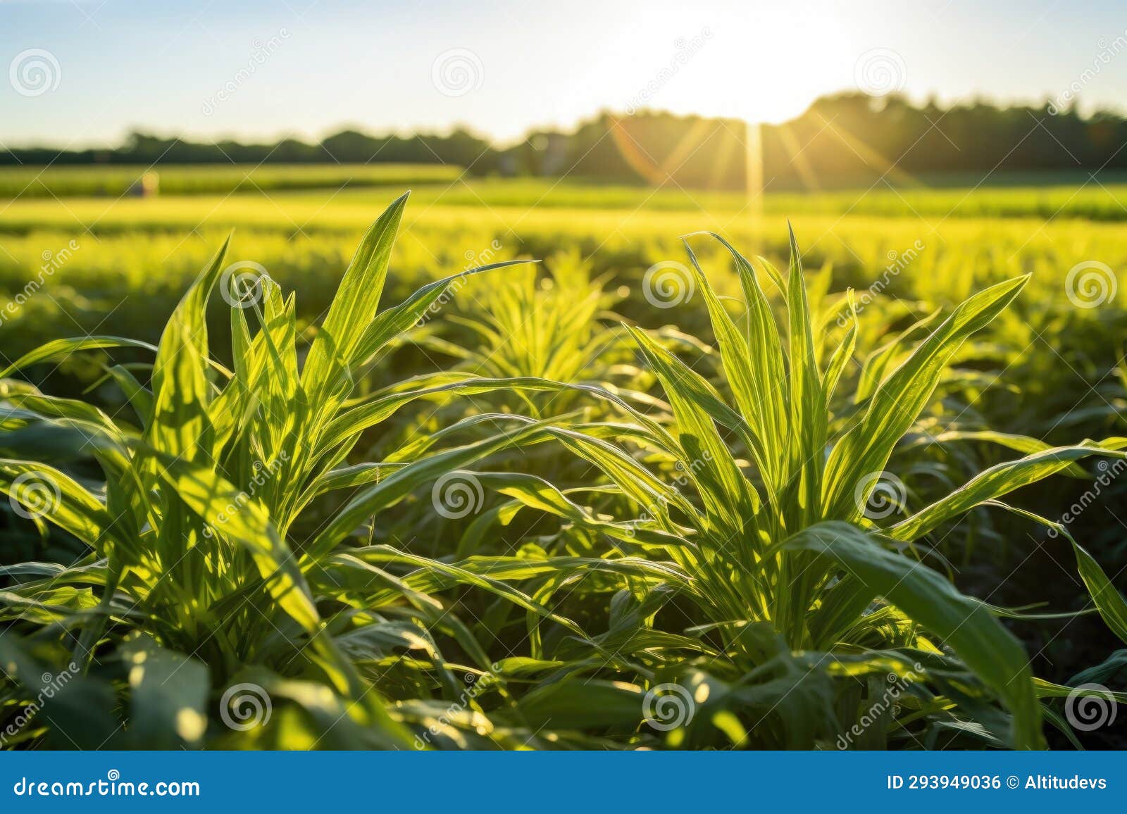 Bioenergy Crops Field Bathed in Sunlight Stock Photo - Image of ...