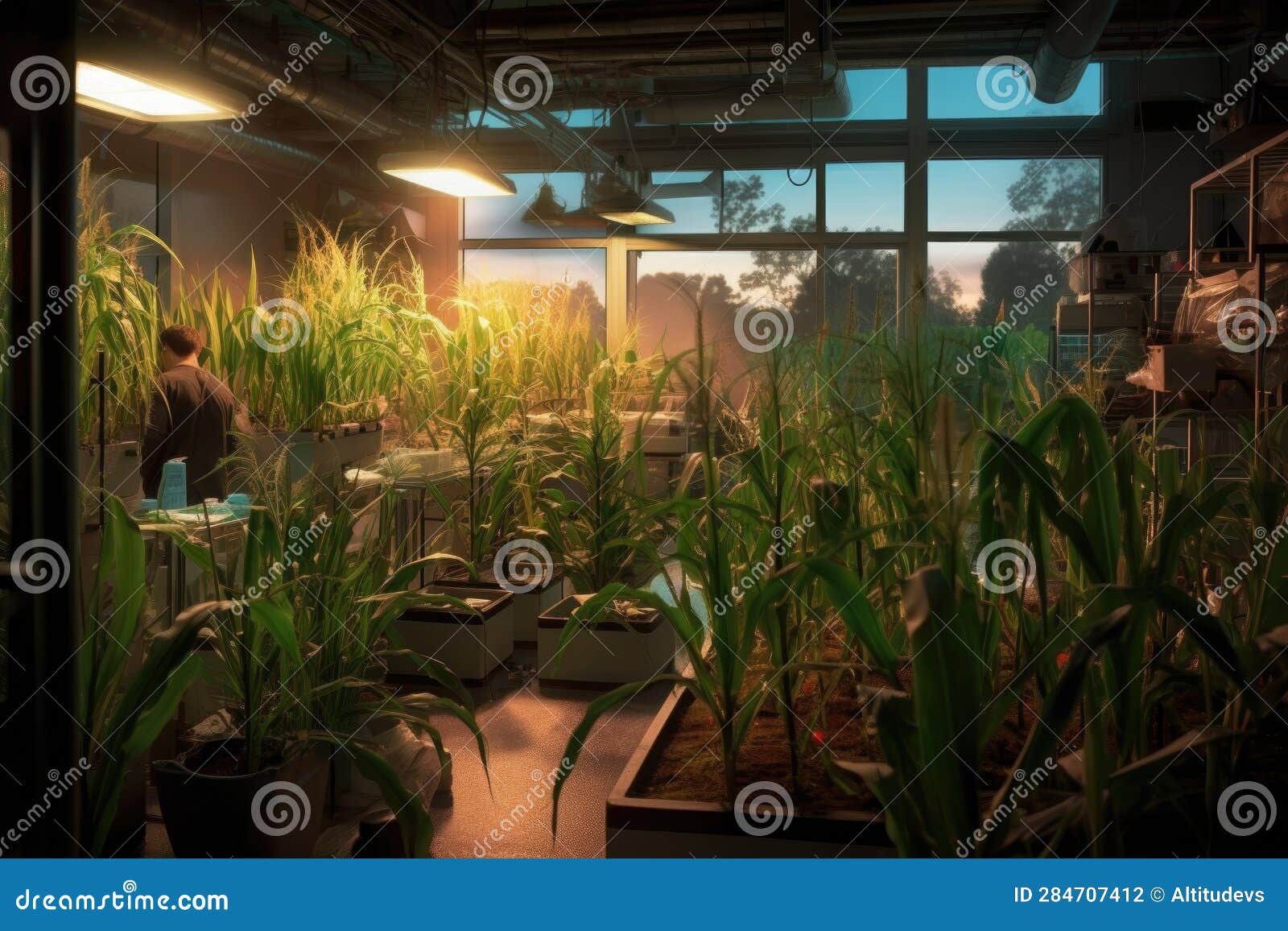 Bioengineered Crops Growing In A Laboratory Stock Photography ...