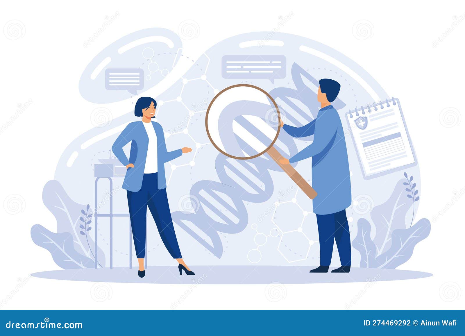 Bioengineering Abstract Concept Flat Vector Illustration. Stock Vector ...