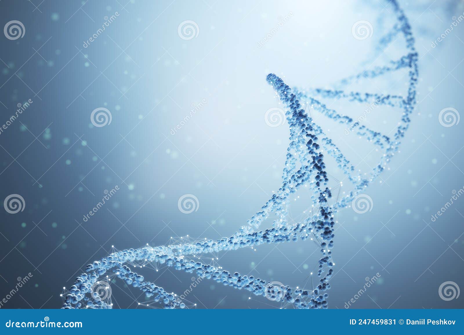 Bioengineering Concept with Spiral Molecule DNA Structure on Abstract ...
