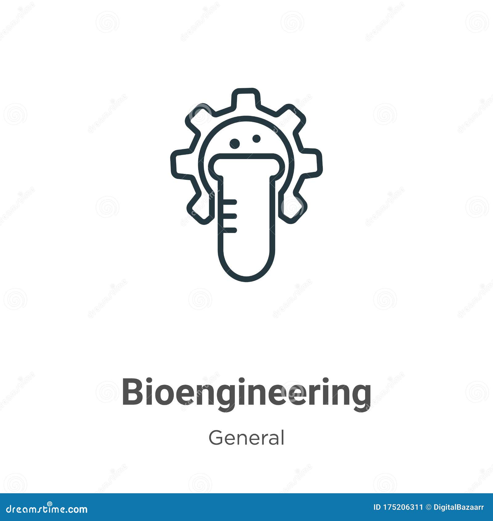 Bioengineering Outline Vector Icon. Thin Line Black Bioengineering Icon ...