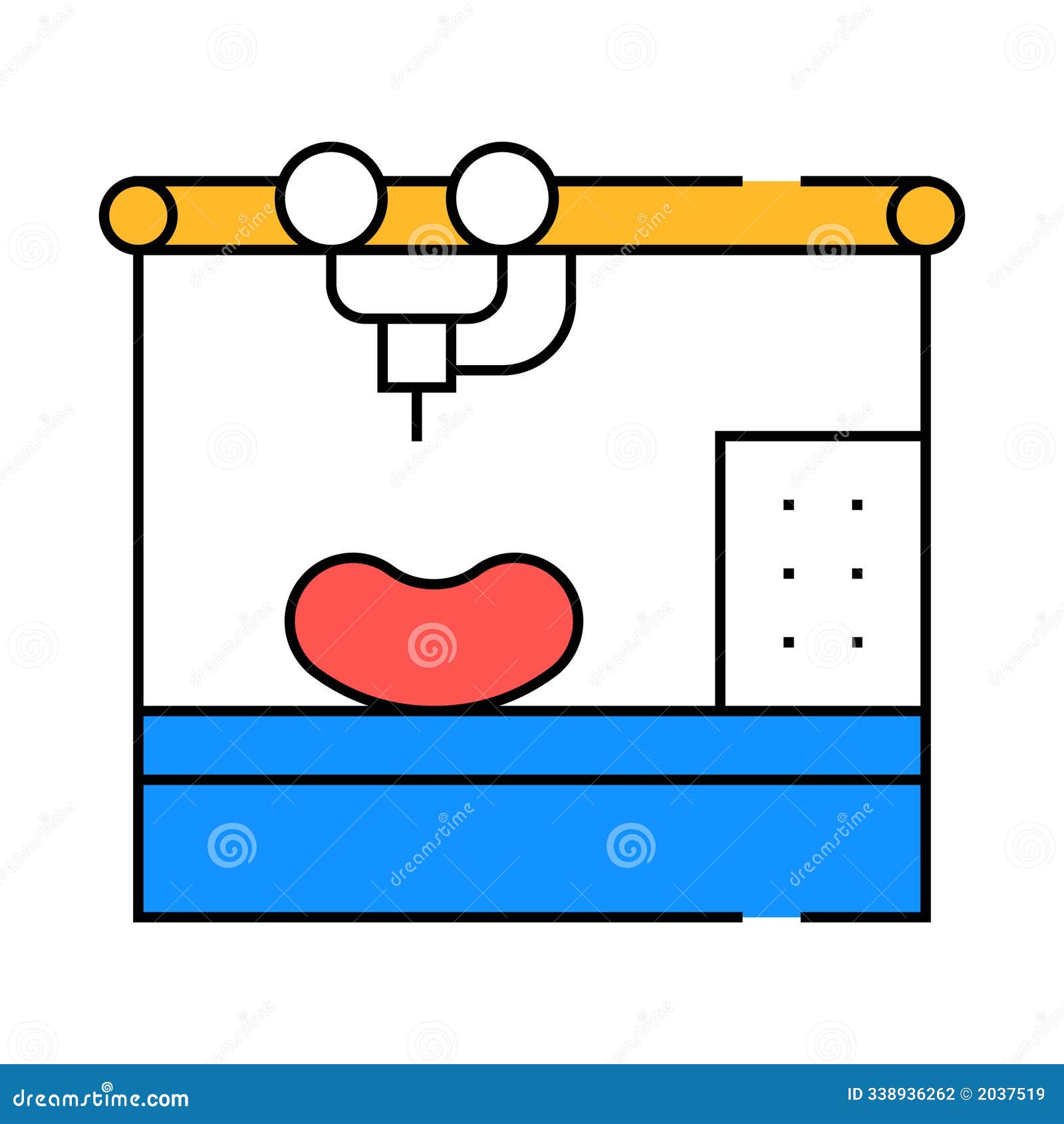 Bioengineering Printing Organs on Printer Icon Color Illustration Stock ...