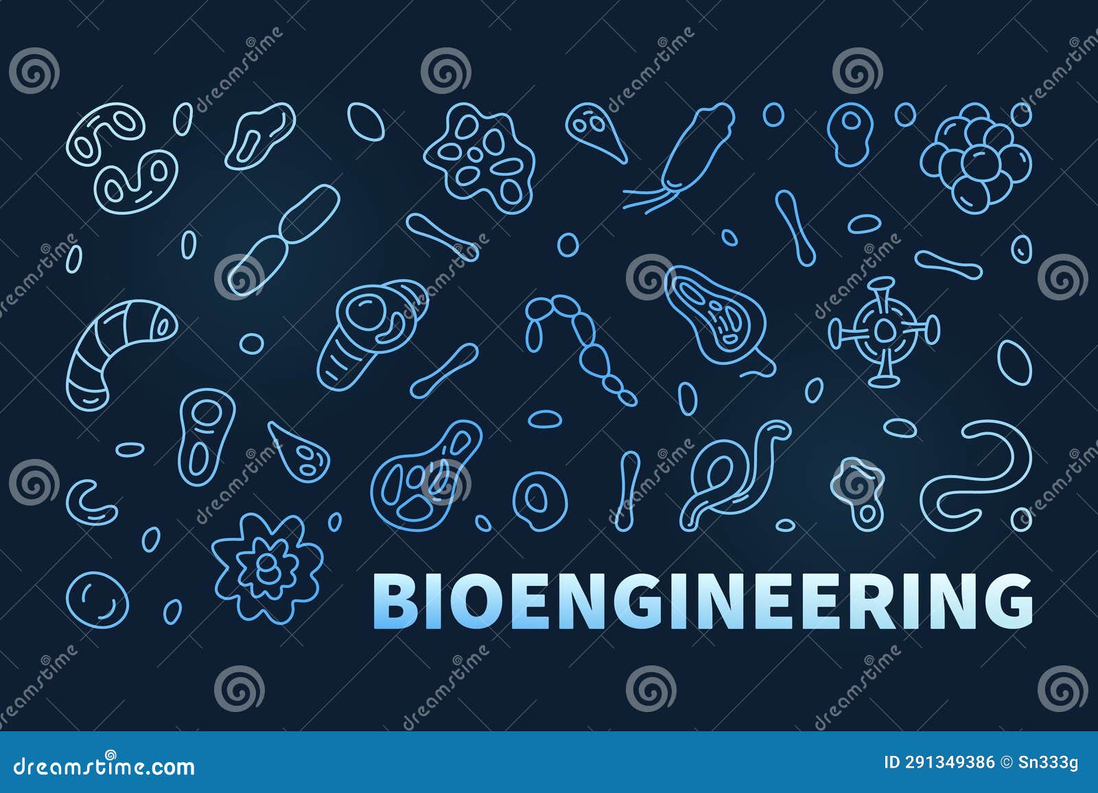 Bioengineering Vector Science Concept Simple Outline Round Banner ...