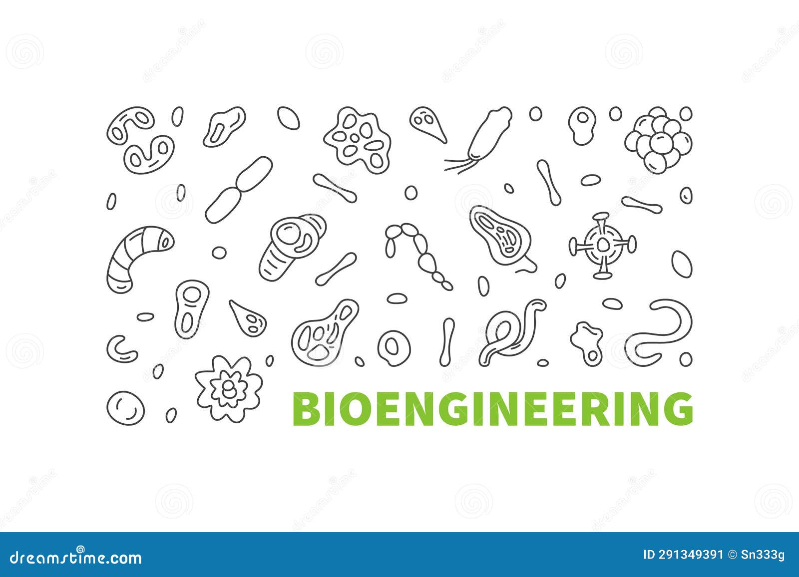 Bioengineering Vector Science Concept Linear Horizontal Banner - Bio ...