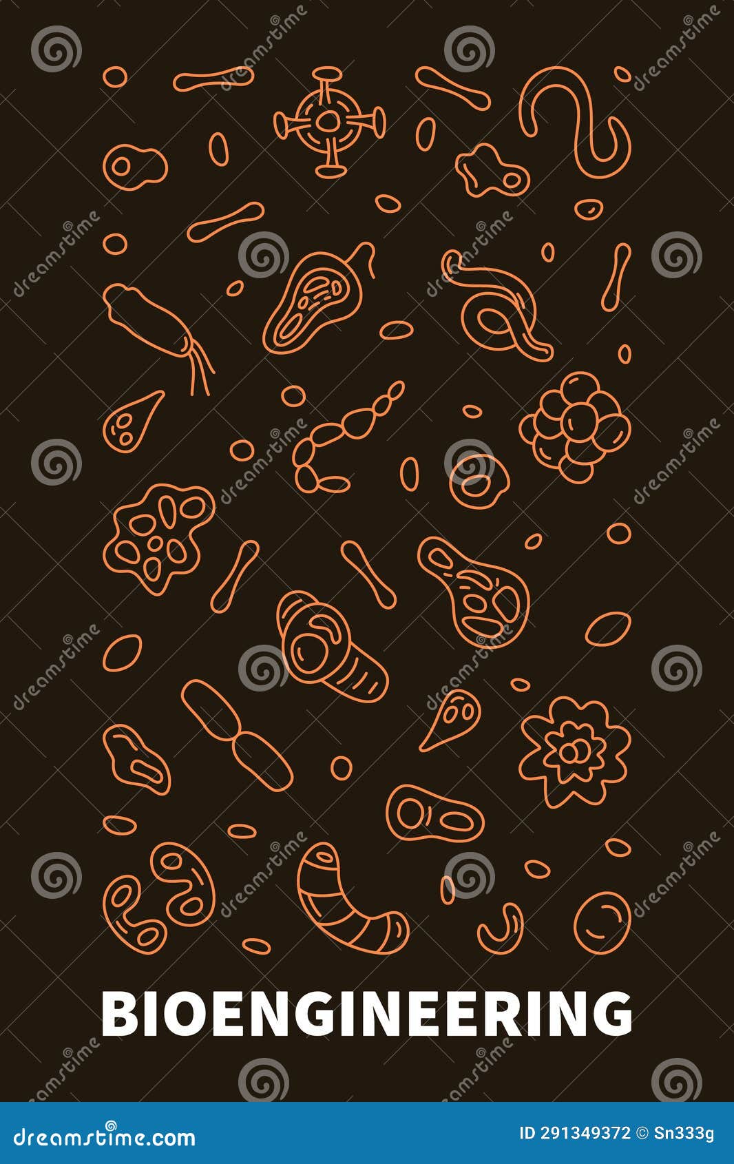 Bioengineering Vector Science Concept Outline Vertical Banner - Bio ...
