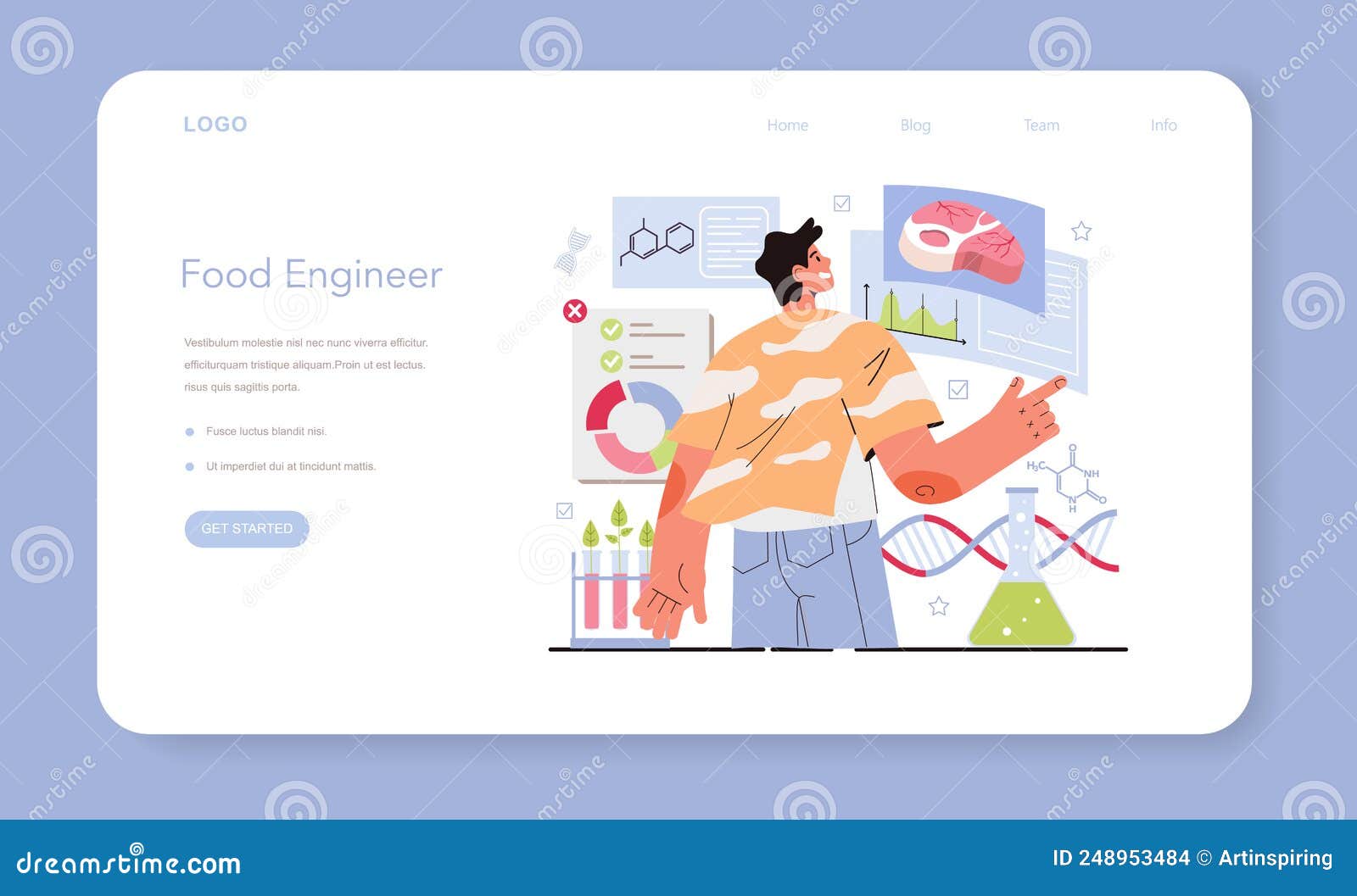 Bioengineering Web Banner or Landing Page. Biotechnology Stock Vector ...