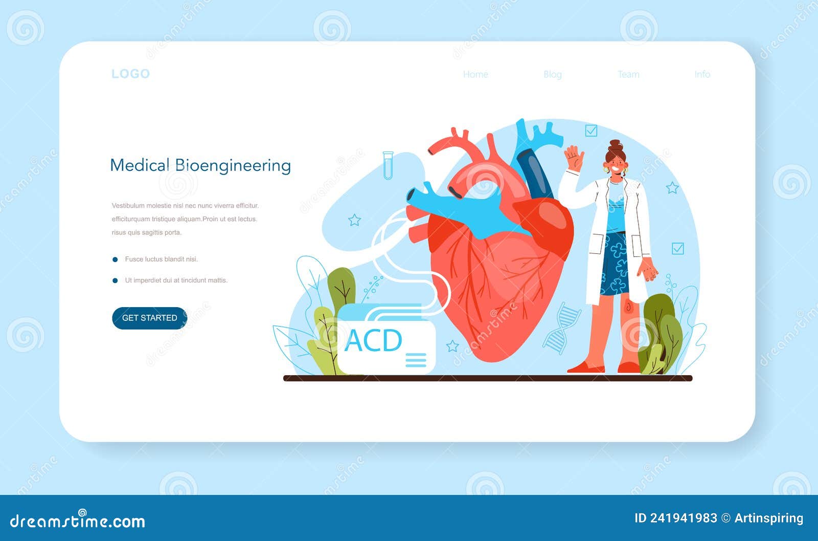 Bioengineering Web Banner or Landing Page. Biotechnology, Gene Stock ...