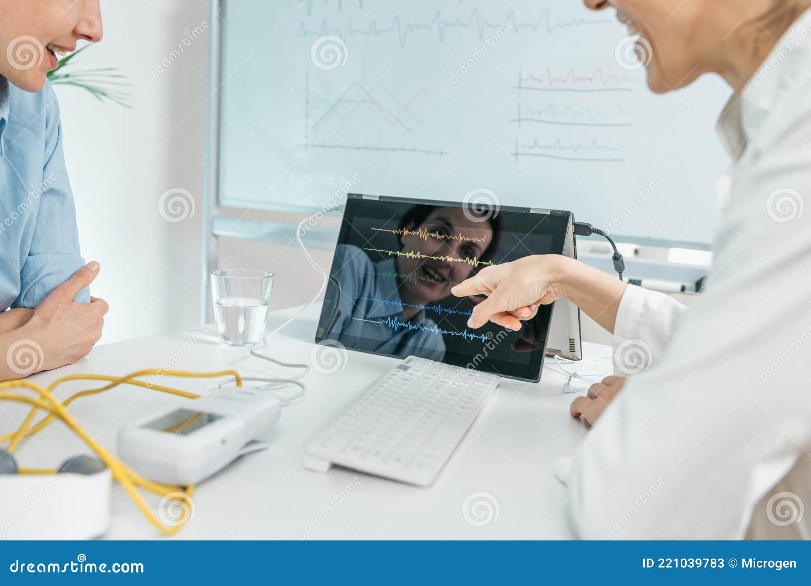 Biofeedback Training. Biofeedback Practitioner and Patient in ...