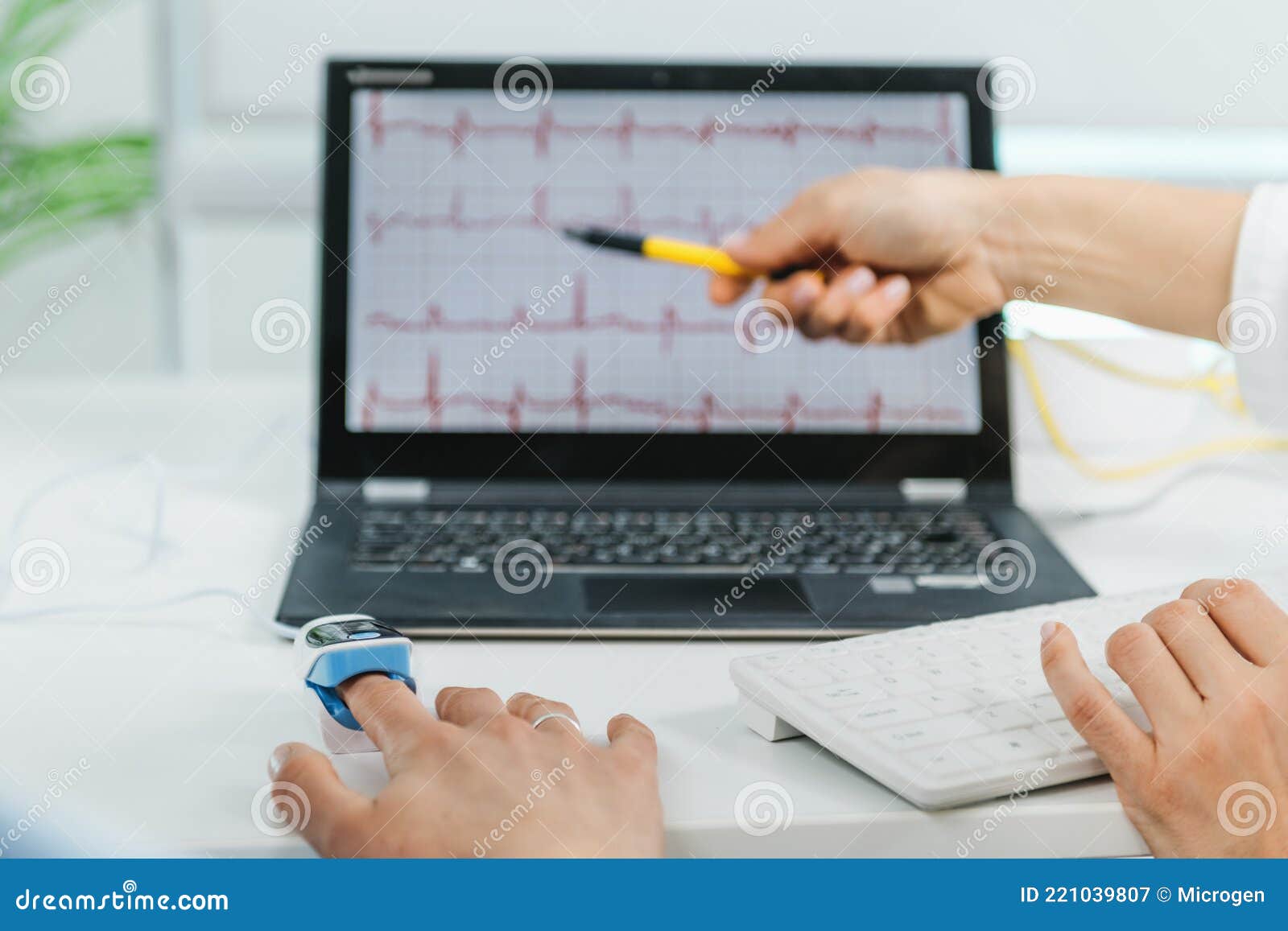 Biofeedback Training Session. Monitoring Heart Rate, Therapist ...