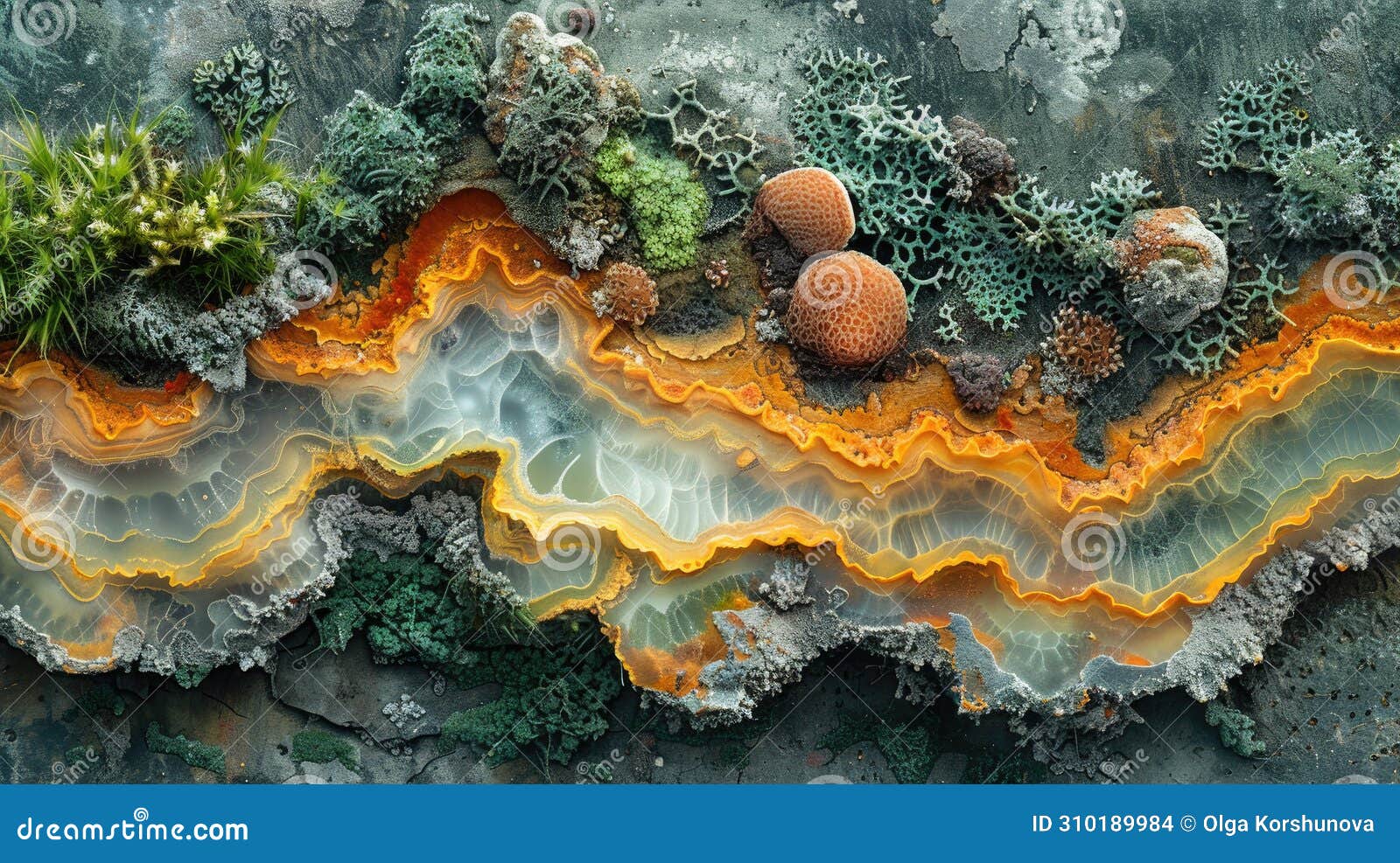 Biofilm Patterns Resemble Alien Terrain, Microbial Complexity Stock ...