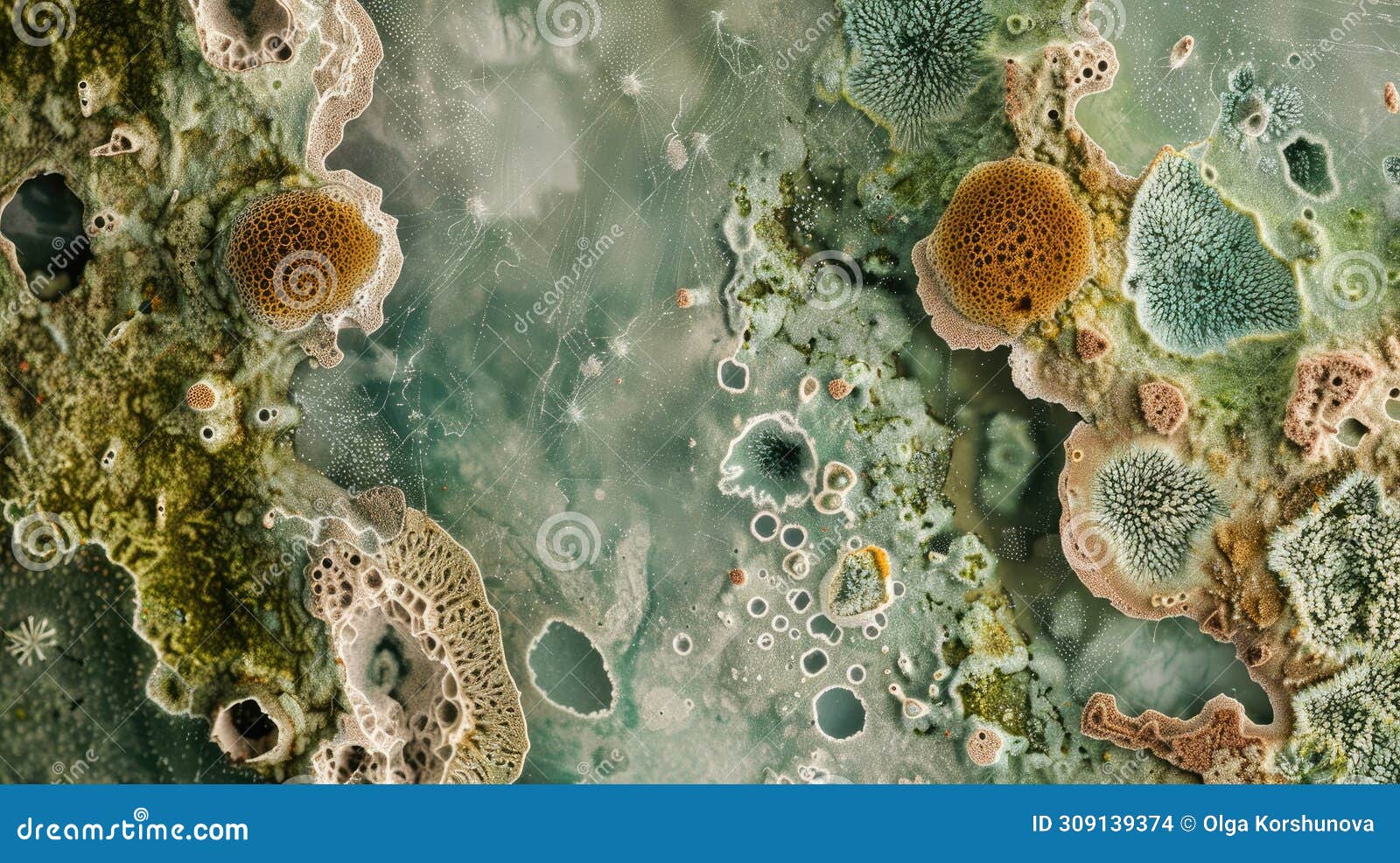 Biofilm Patterns Resemble Alien Terrain, Microbial Complexity Stock ...