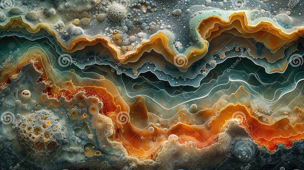Biofilm Patterns Resemble Alien Terrain, Microbial Complexity Stock ...