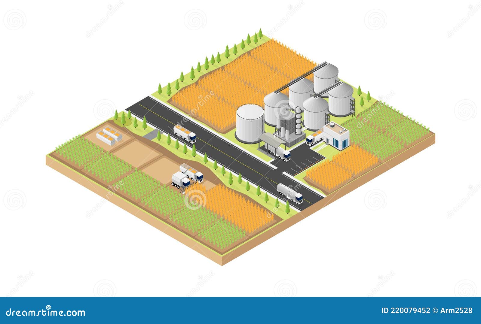 Biofuel Refinery in Isometric Graphic Stock Vector - Illustration of ...