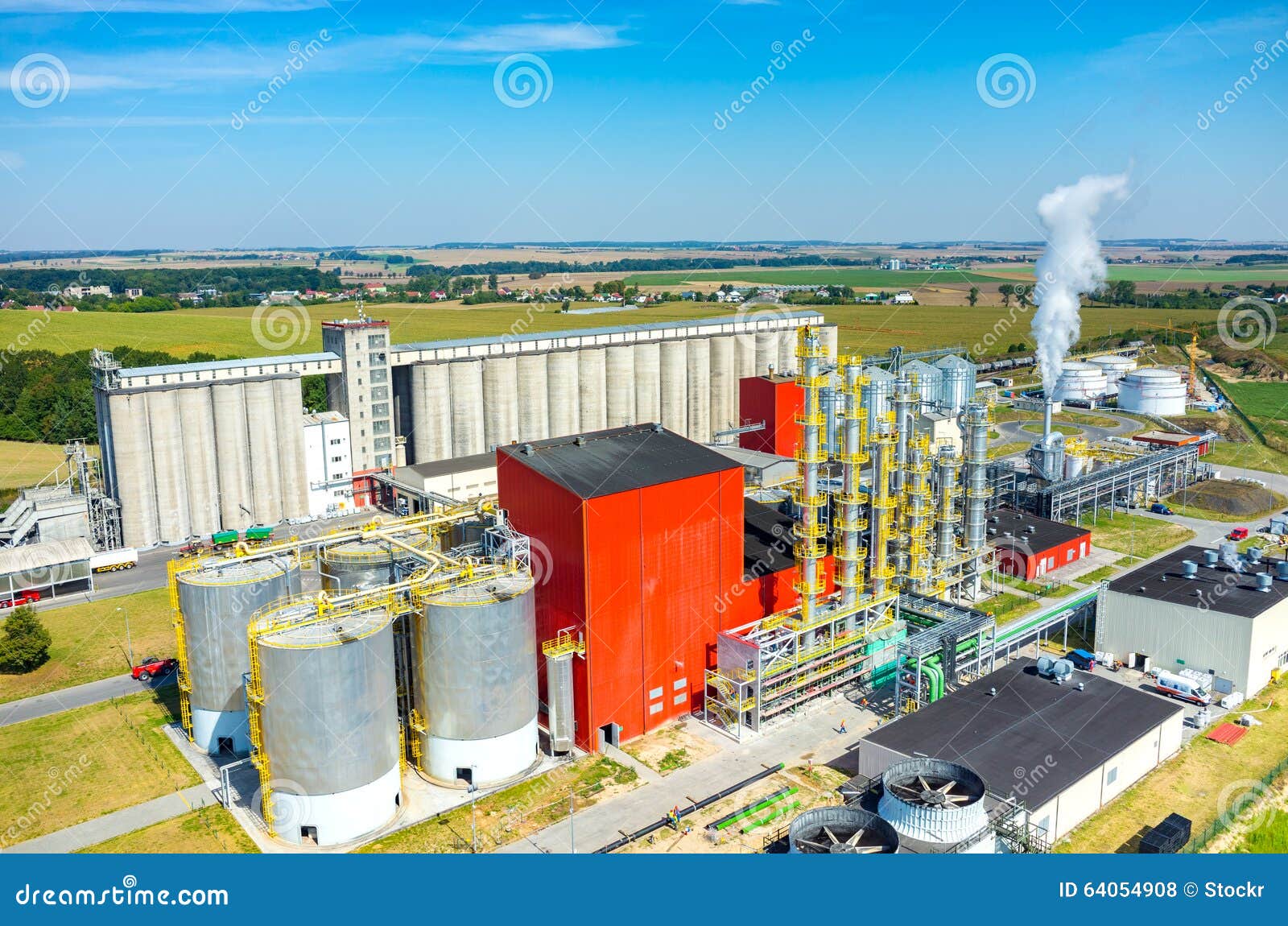 Biofuel Factory Aerial View Stock Photo - Image of field, biomass: 64054908