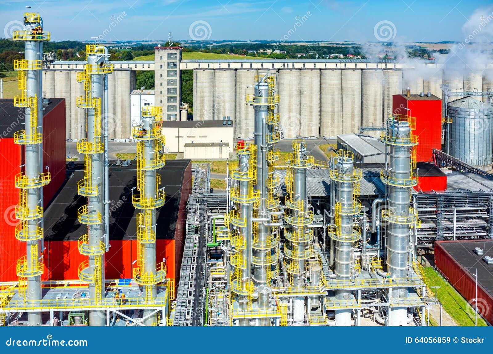 Biofuel Factory Aerial View Stock Image - Image of field, business ...
