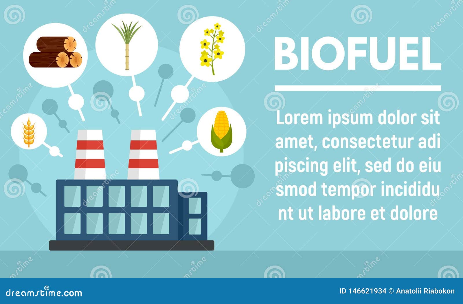 Biofuel Factory Concept Banner, Flat Style Stock Vector - Illustration ...