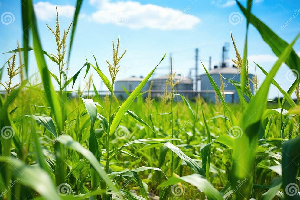 A Biofuel Plant in a Corn Field Stock Photo - Image of agriculture ...
