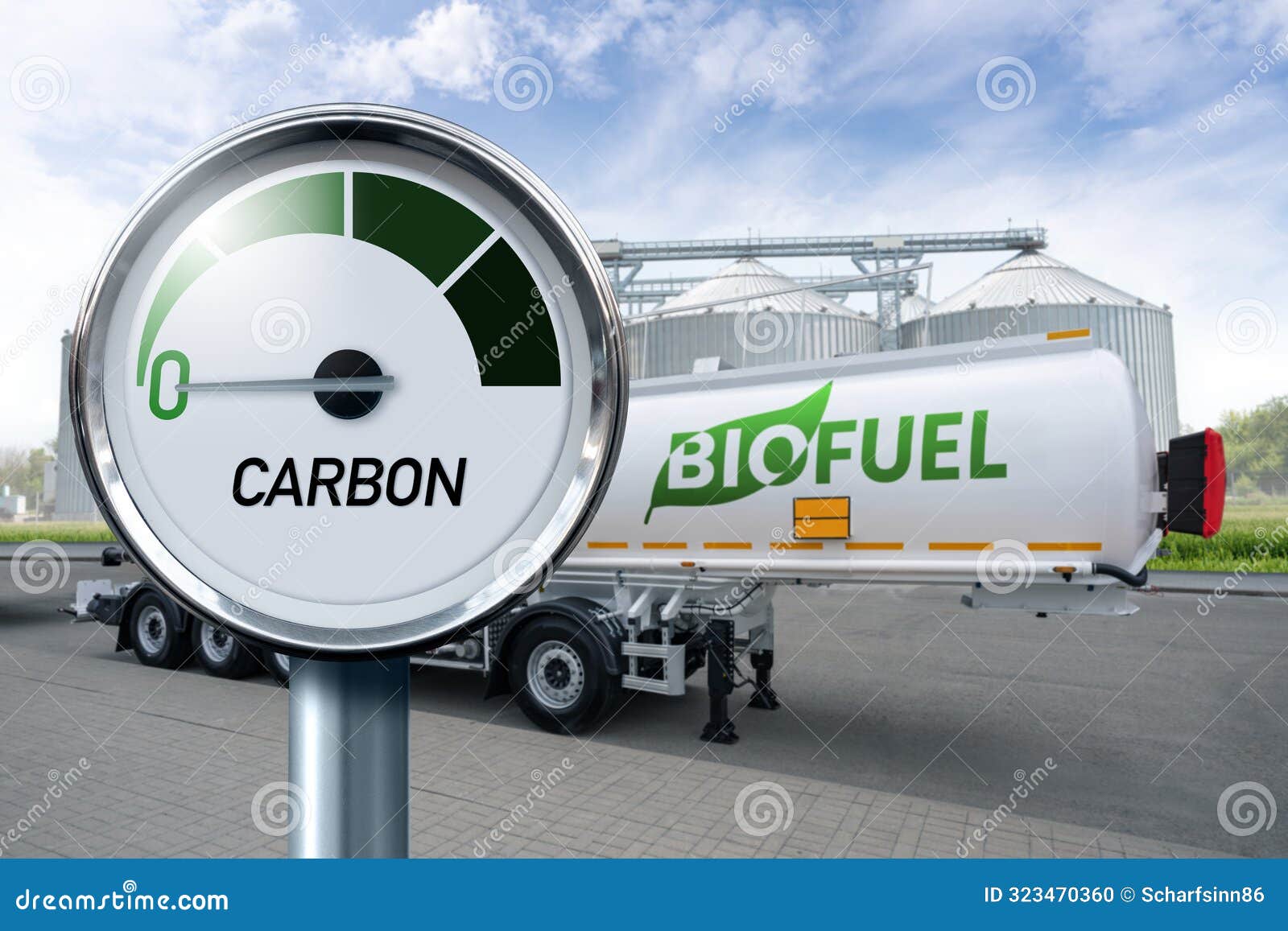 Biofuel Tank Trailer With Gauge. Decarbonization Concept Royalty-Free ...