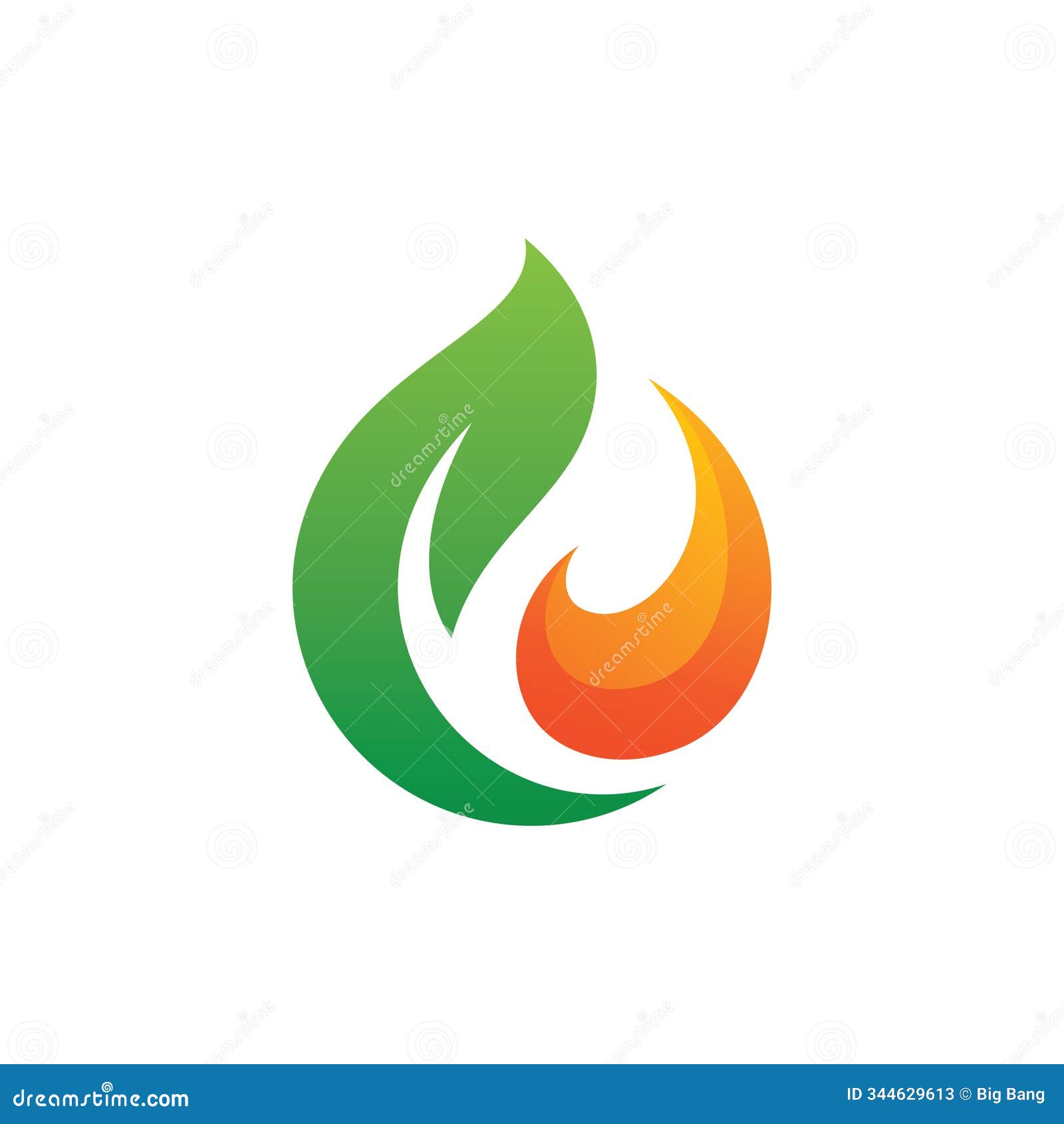 Biogas Energy Logo with Fire and Leaf Element Stock Vector ...