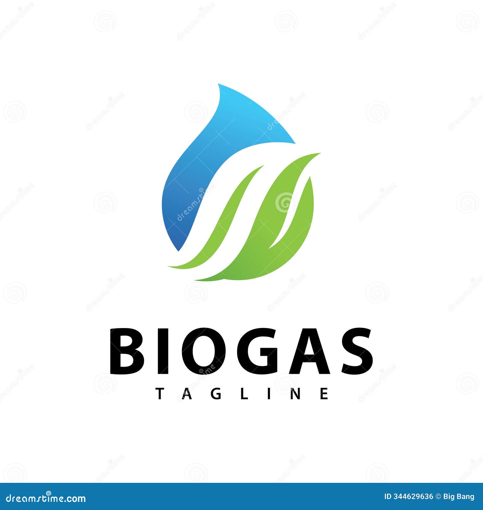 Biogas Energy Logo with Fire and Leaf Element Stock Vector ...