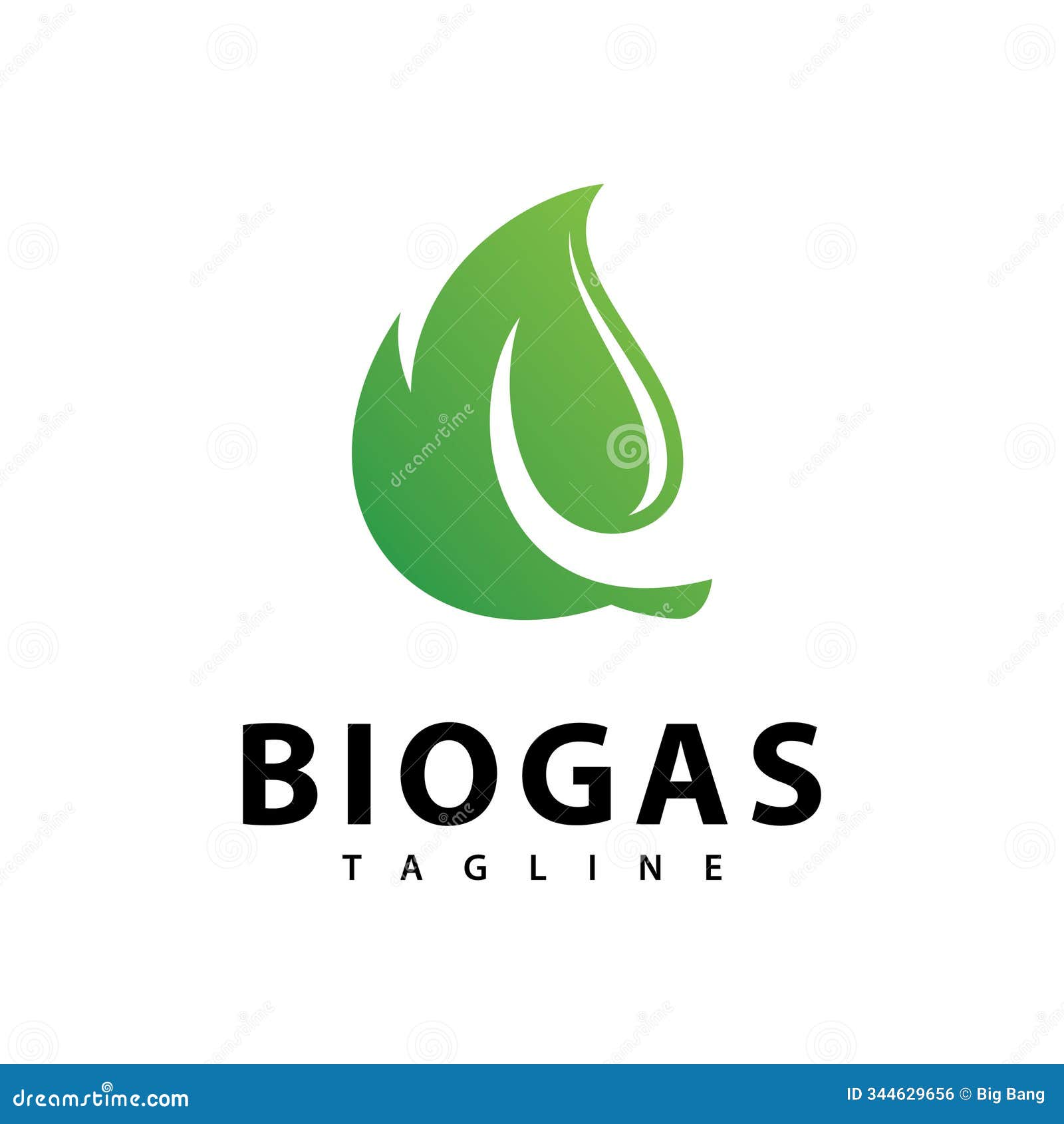 Biogas Energy Logo with Fire and Leaf Element Stock Vector ...